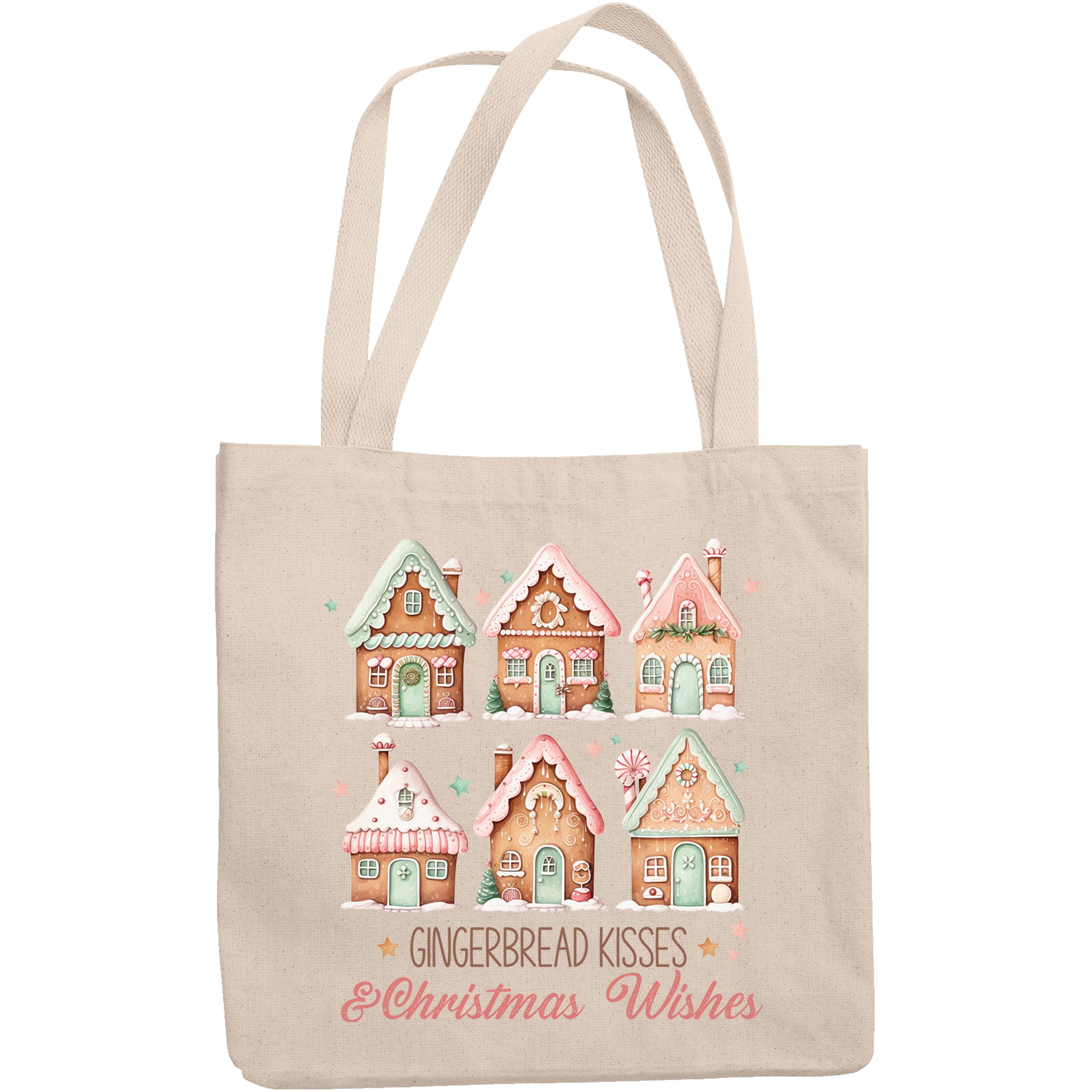 Gingerbread Kisses & Christmas Wishes with Gingerbread House Art Merch ...
