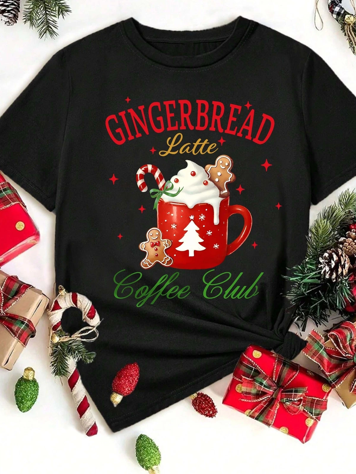 Gingerbread Latte Coffee Club Holiday Cozy Winter Print Unisex T-Shirt ...