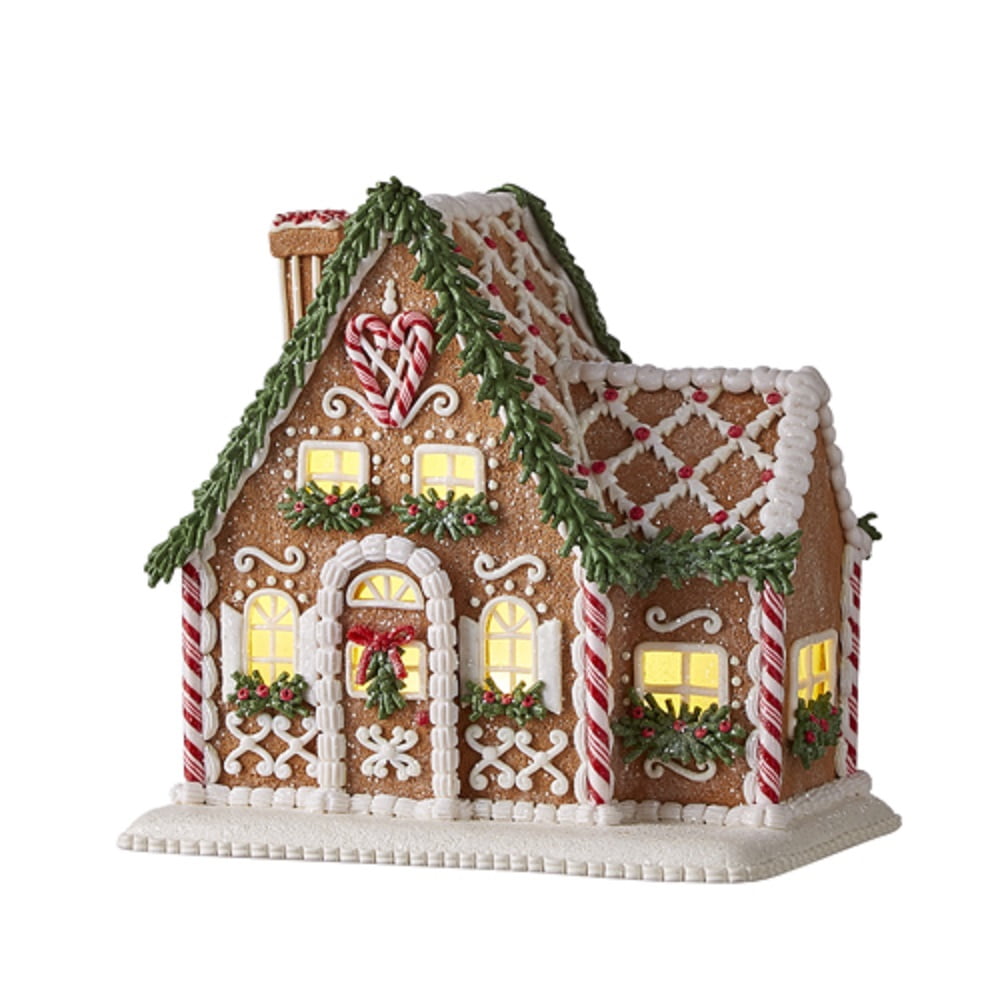Gingerbread Lighted Christmas House with Chimney 8.75 Inch - Walmart.com