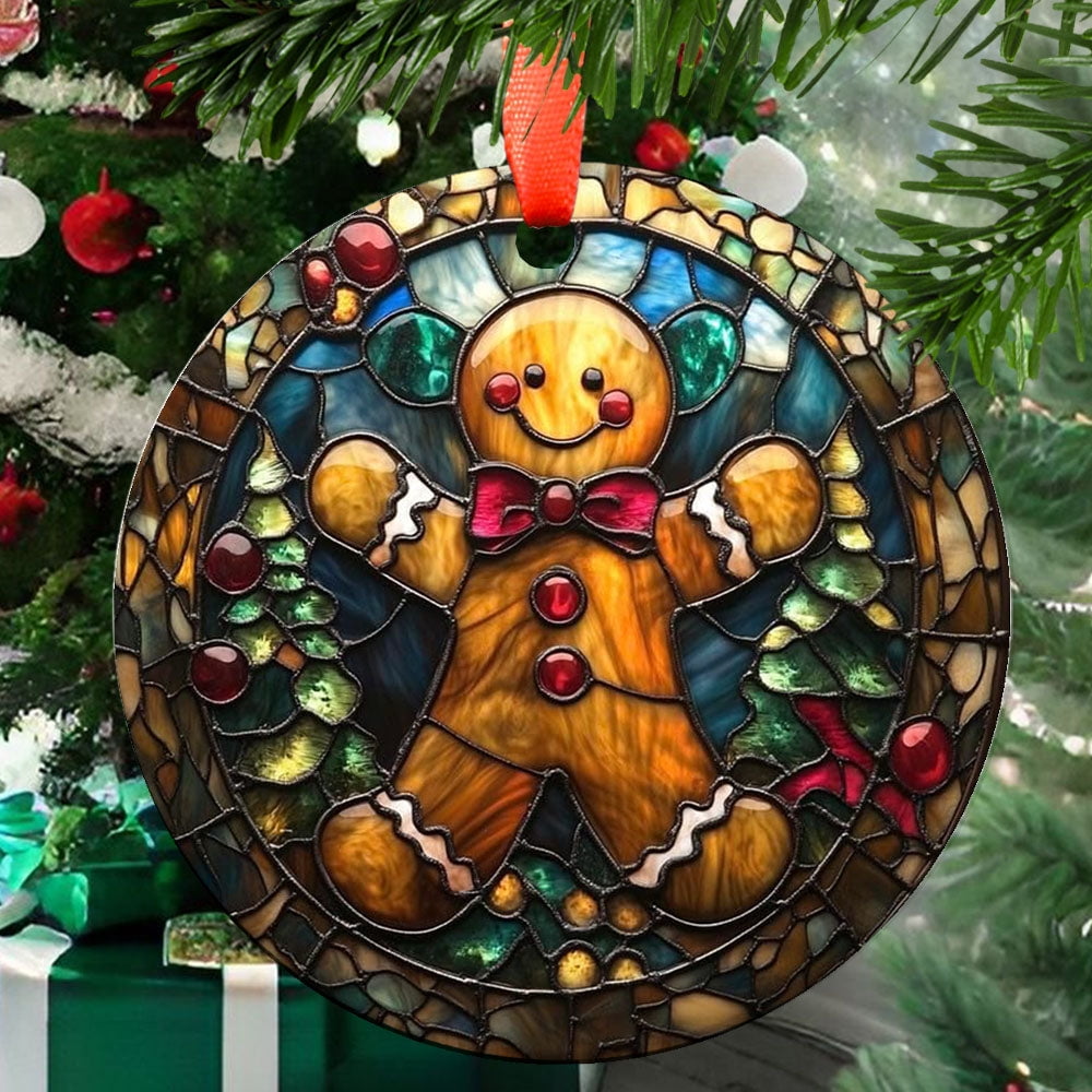 Gingerbread Man 3 Ceramic/Acrylic Christmas Ornament, Sweet Love ...
