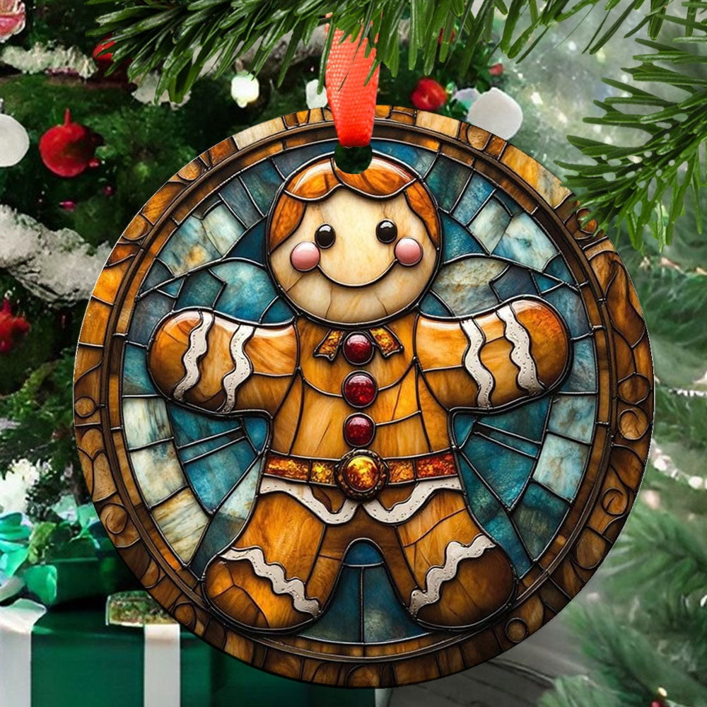 Gingerbread Man 4 Ceramic/Acrylic Christmas Ornament, Sweetheart Love ...