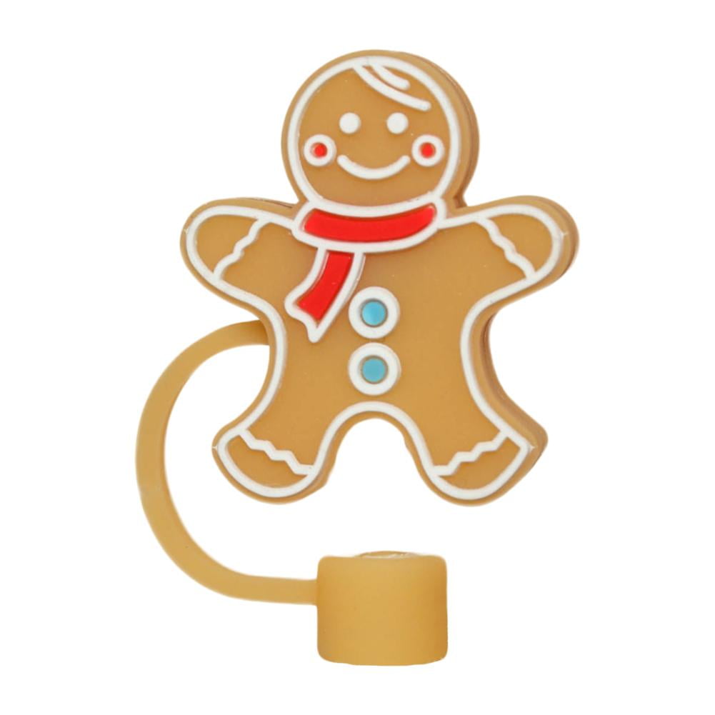 Gingerbread Man-8mm-Opp Bag Packaging 10mm Straw Cover Christmas Style Theme Set Straw Hat ...