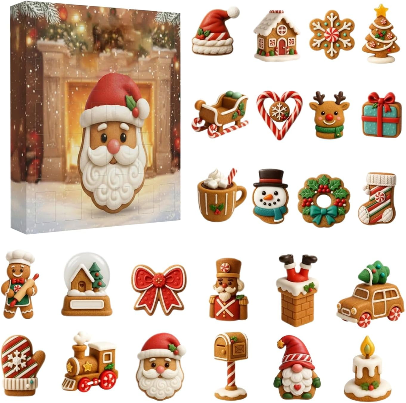 Gingerbread Man Advent Calendars 2025, 24 Days Acrylic Gingerbreads ...