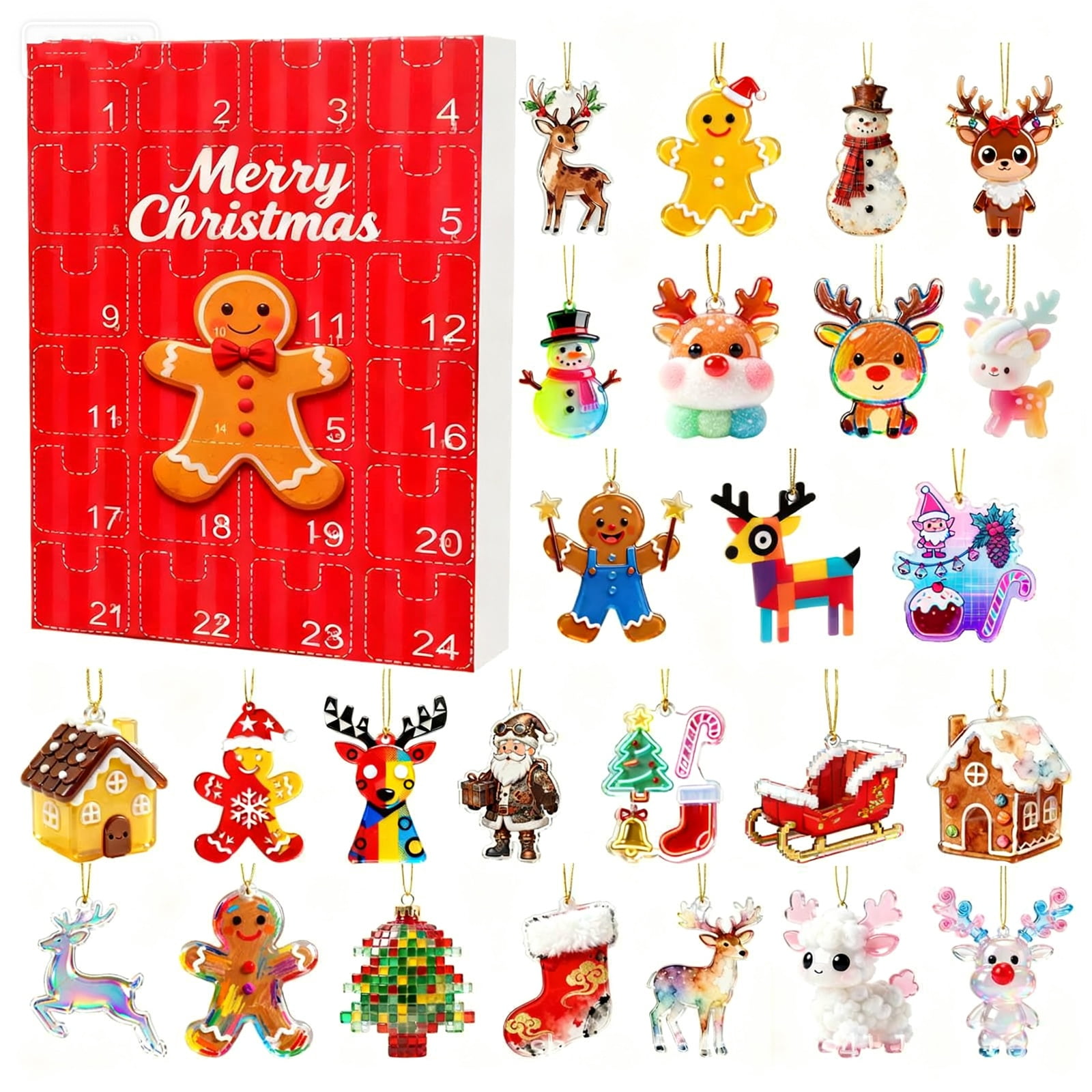 Gingerbread Man Advent Calendars 2025, 24 Days Christmas Countdown ...