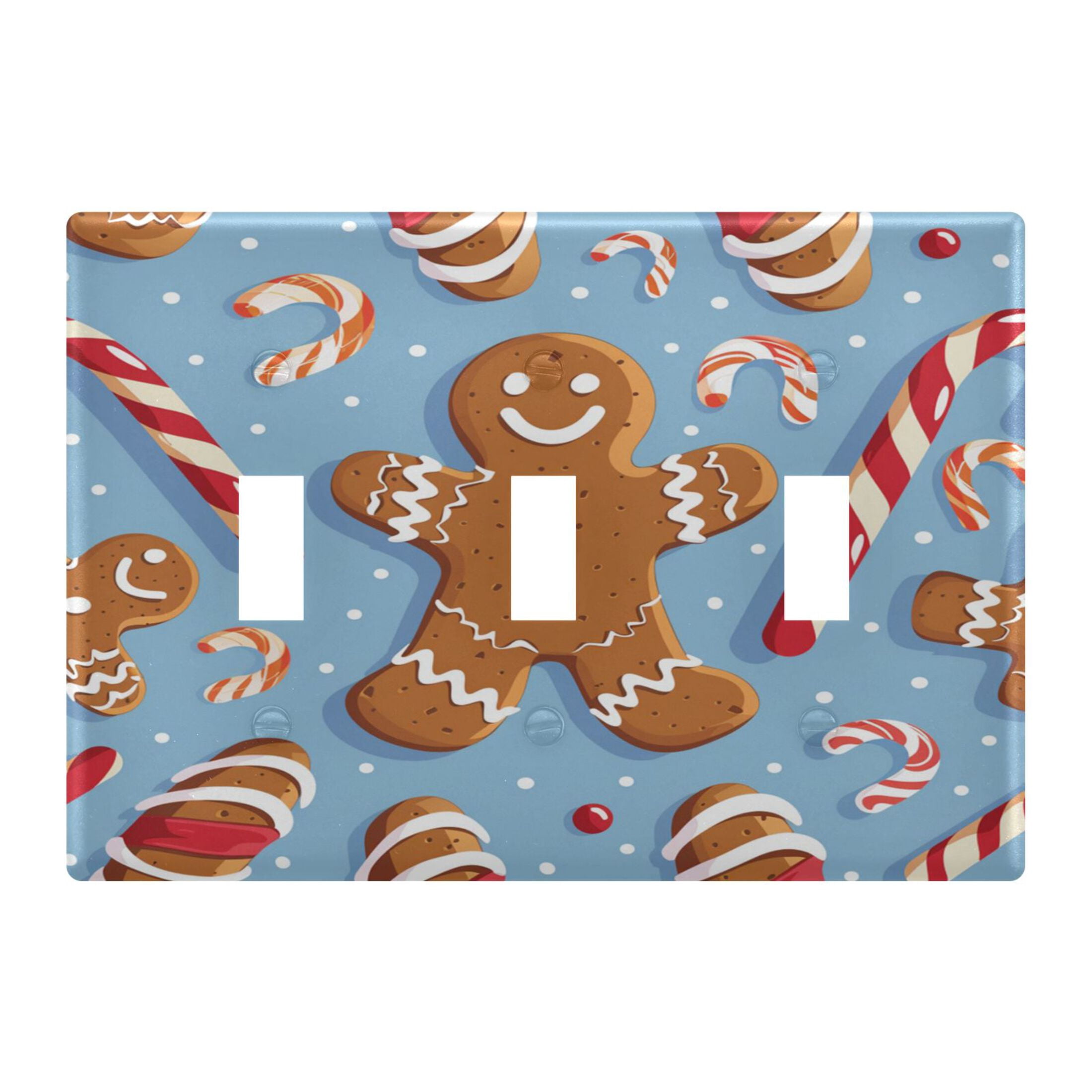 Gingerbread Man Candy Canes Cartoon Christmas Light Switch Cover ...