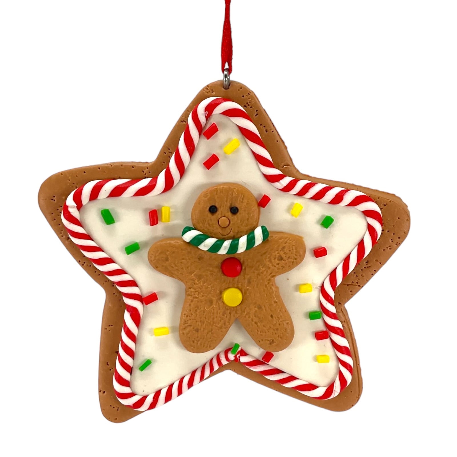 Gingerbread Man Candy Star Christmas Tree Ornament Decoration 3.5 Inch ...