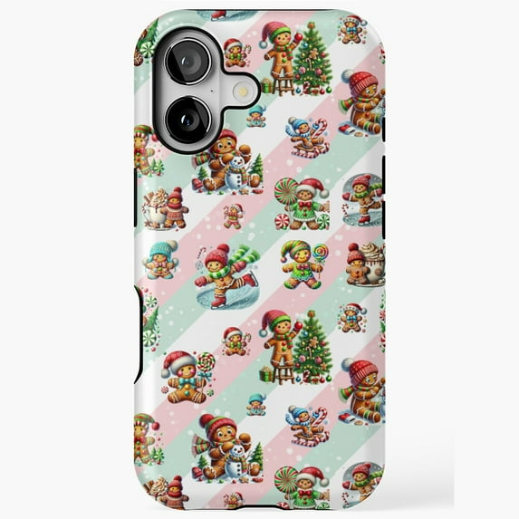 Gingerbread Man Christmas Activities Pattern Case for iPhone 17 through ...