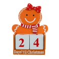 Gingerbread Man Christmas Countdown Calendar Wooden Blocks Tabletop ...