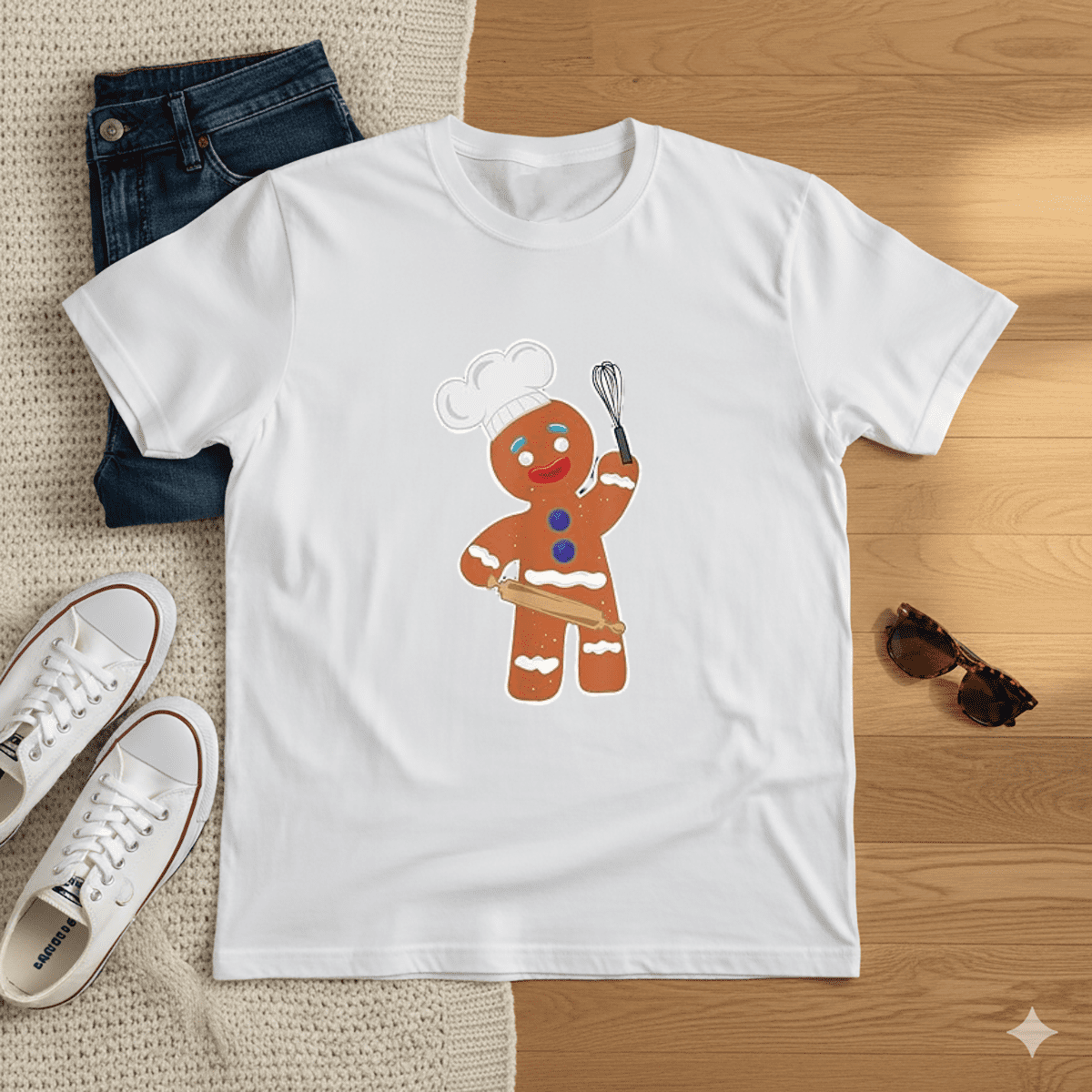 Gingerbread Man Christmas Holiday Baking Season Graphic Unisex Tee up ...