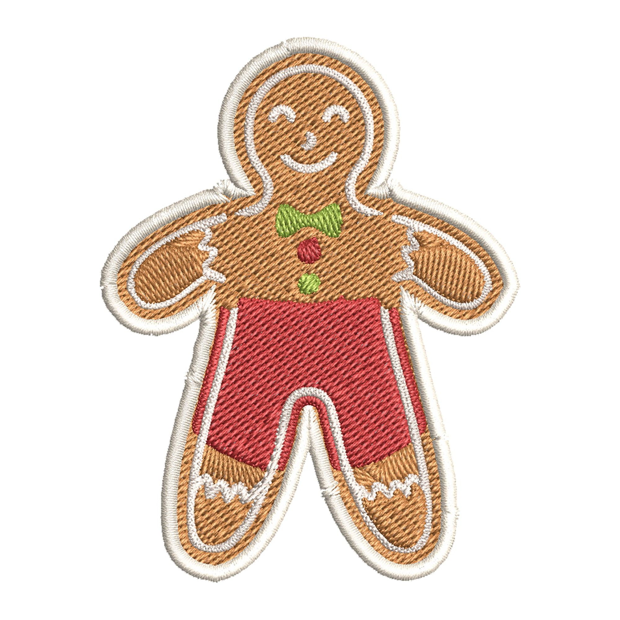 Gingerbread Man - Christmas - Iron on Applique/Embroidered Patch ...