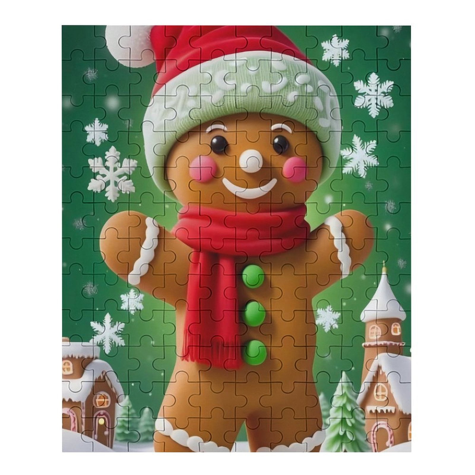 Gingerbread Man Christmas Jigsaw Puzzles Interlocking puzzles for kids ...