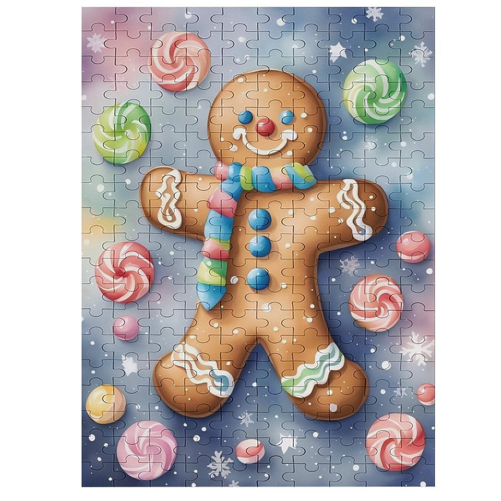 Gingerbread Man Christmas Jigsaw Puzzles Interlocking puzzles for kids ...