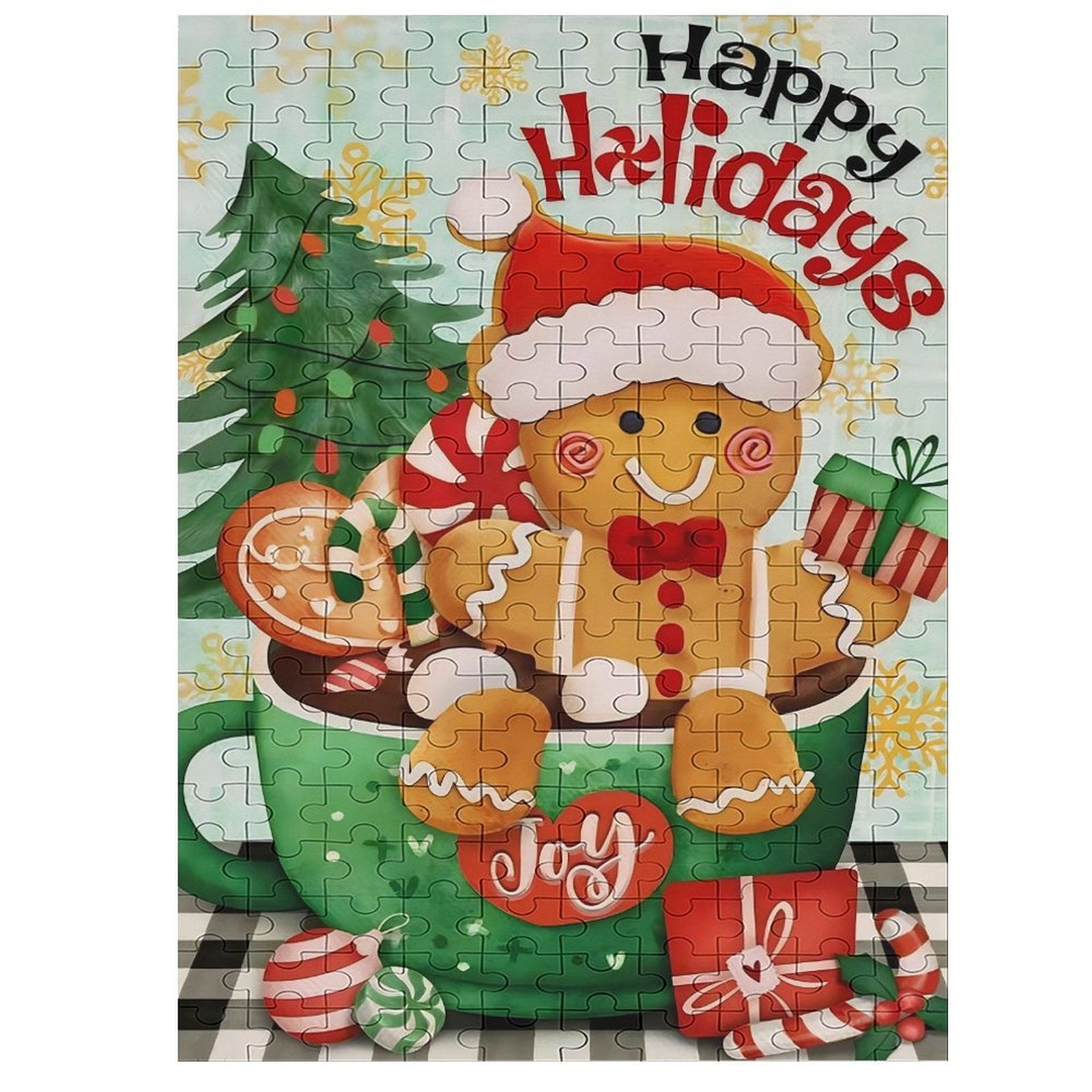 Gingerbread Man Christmas Jigsaw Puzzles Interlocking puzzles for kids ...