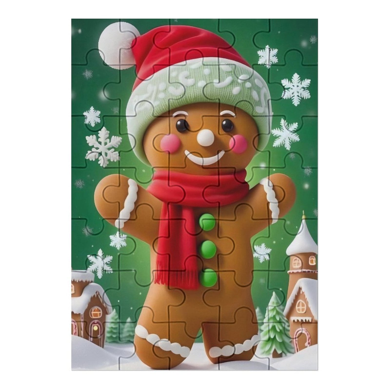 Gingerbread Man Christmas Jigsaw Puzzles Interlocking puzzles for kids ...