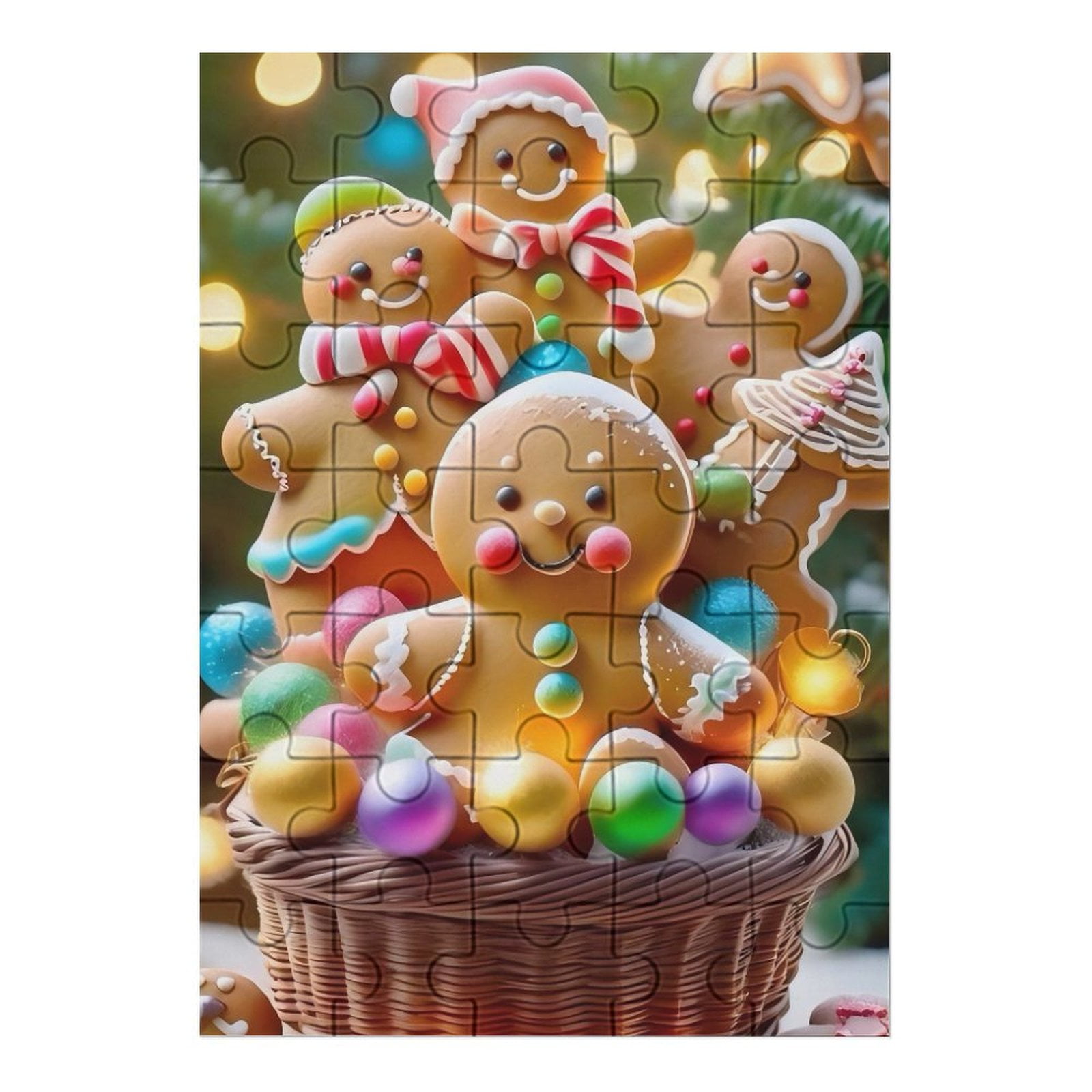 Gingerbread Man Christmas Jigsaw Puzzles Interlocking puzzles for kids ...
