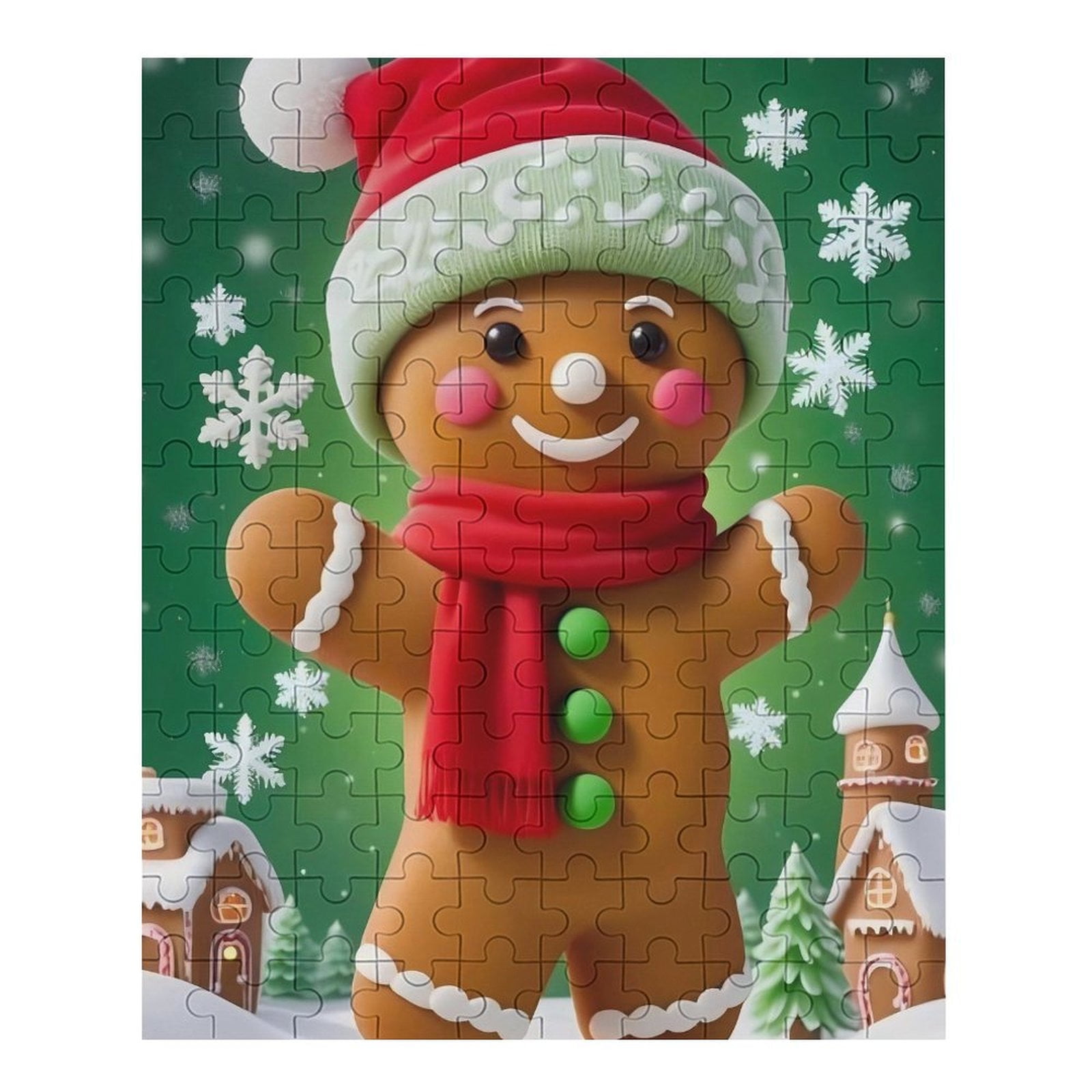 Gingerbread Man Christmas Jigsaw Puzzles Interlocking puzzles for kids ...