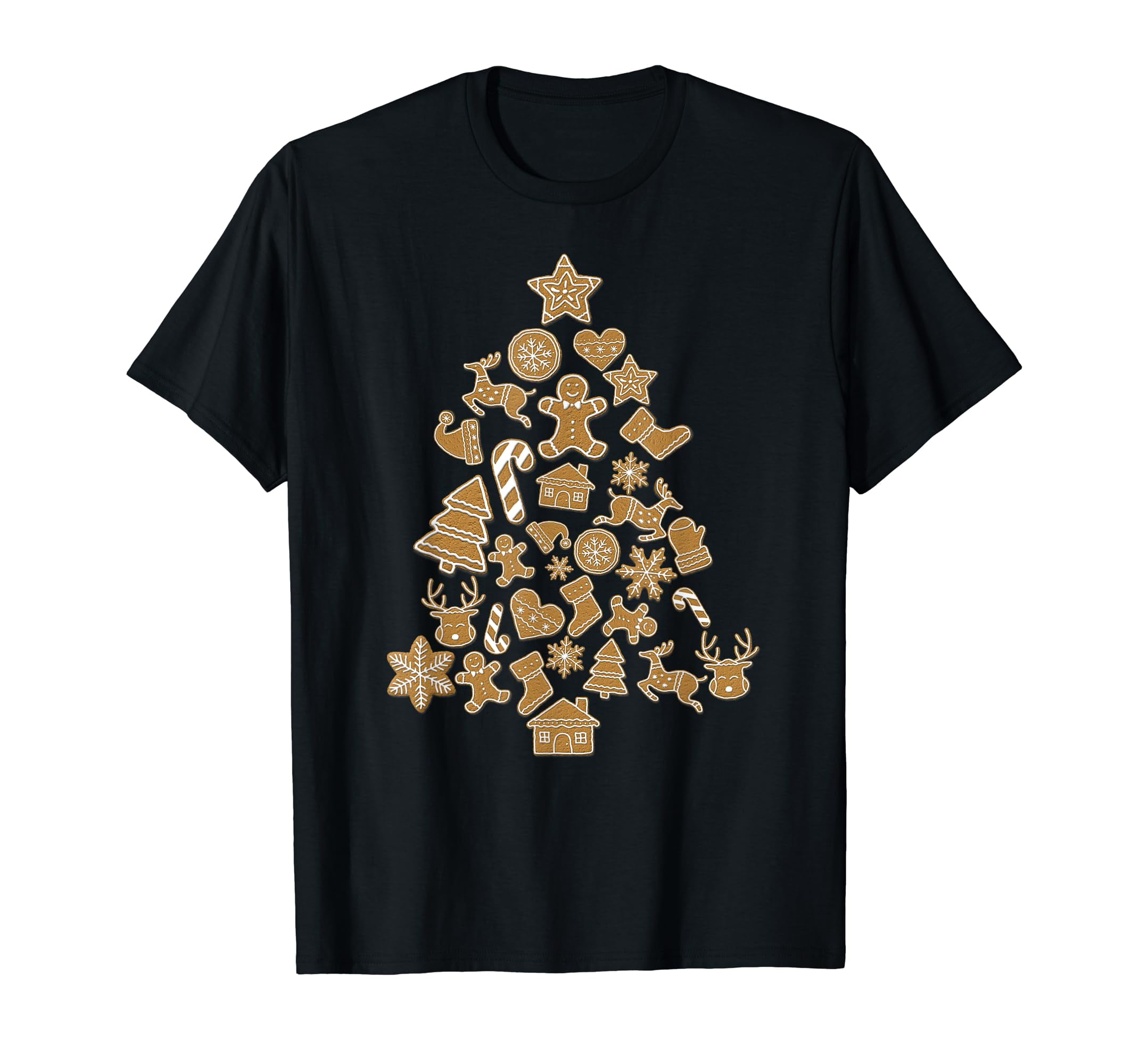 Gingerbread Man Christmas Tree Made Of GingerBread Decor T-Shirt ...