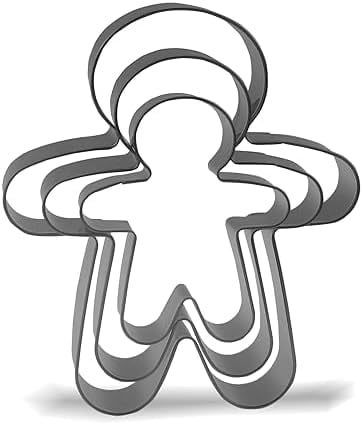 Gingerbread Man Cookie Cutter Set - 5”,4”,3” - 3 Piece - Stainless ...