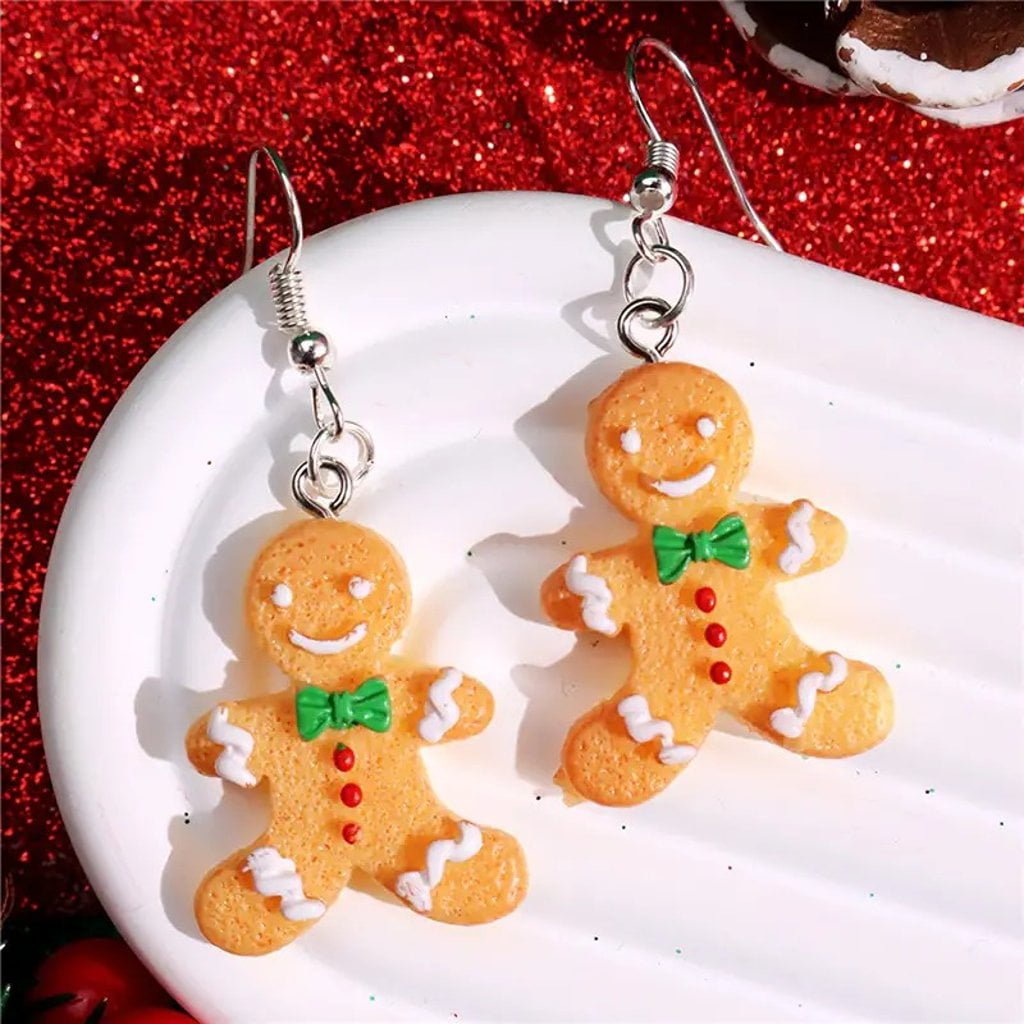 Gingerbread Man Cookie Earrings Fun Christmas Dangle Earrings Inspired ...
