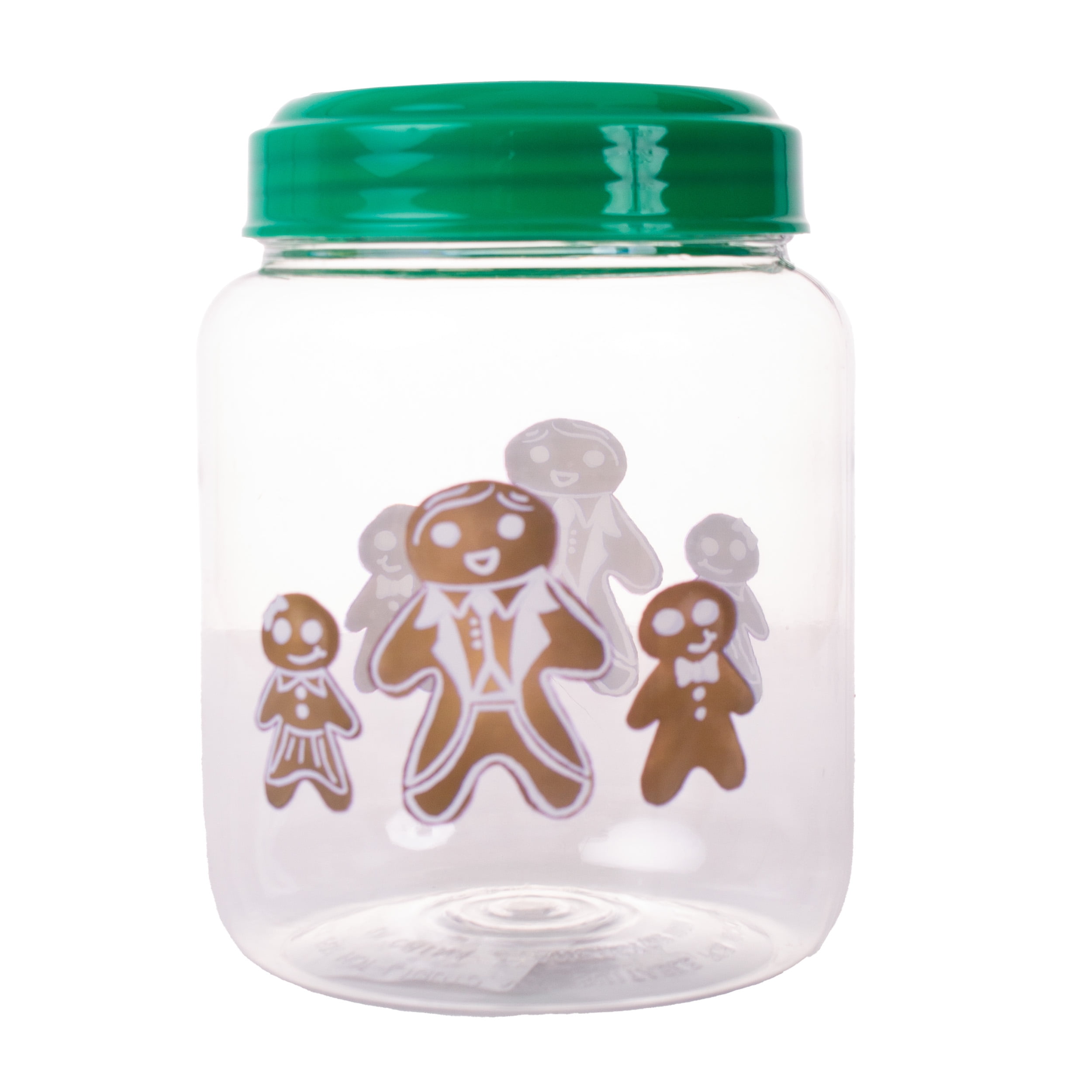 Gingerbread Man "Cookie Time" Screw On 5.5" Storage Container, Red ...