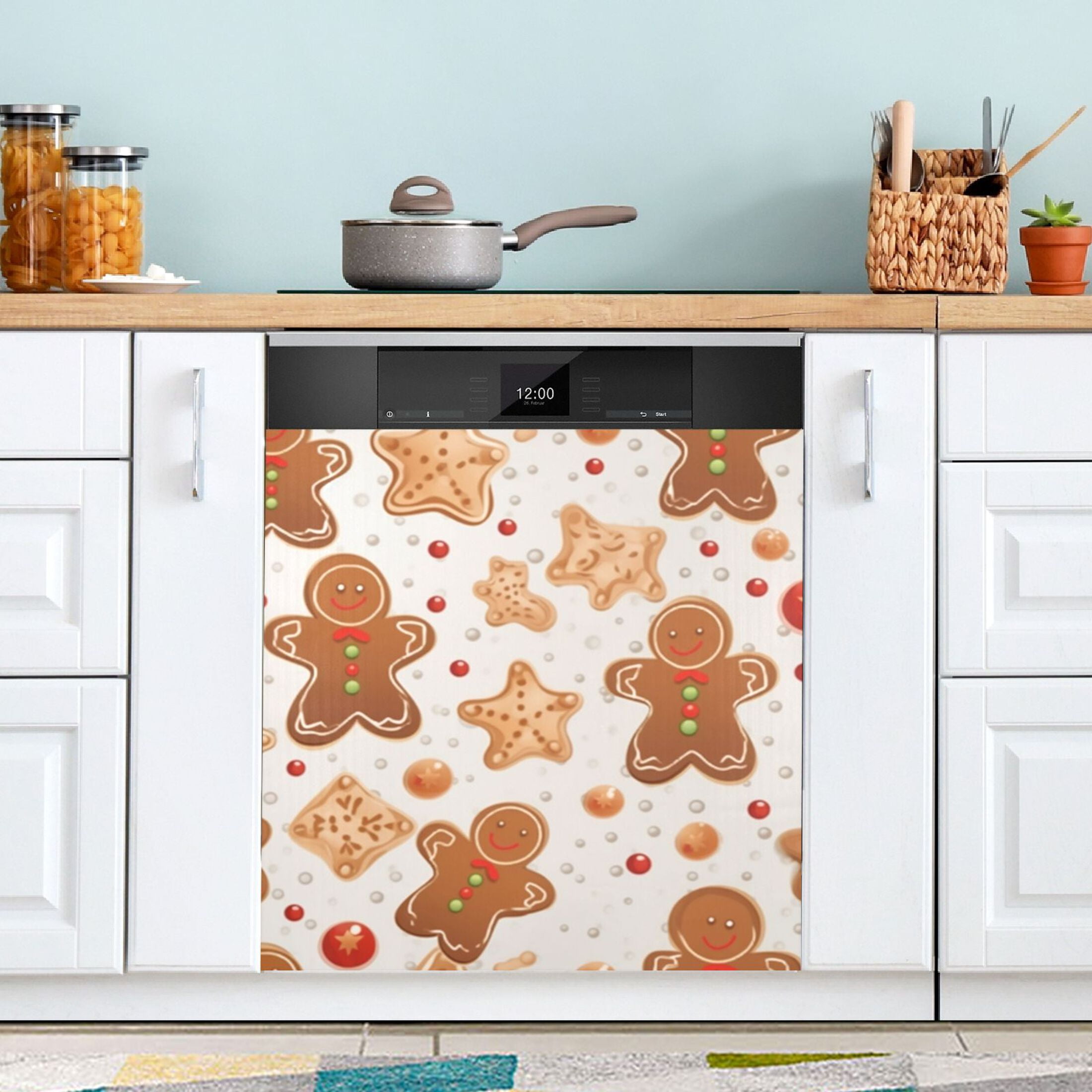 Gingerbread Man Cookies Dishwasher Magnetic Covers Magnet Sticker ...