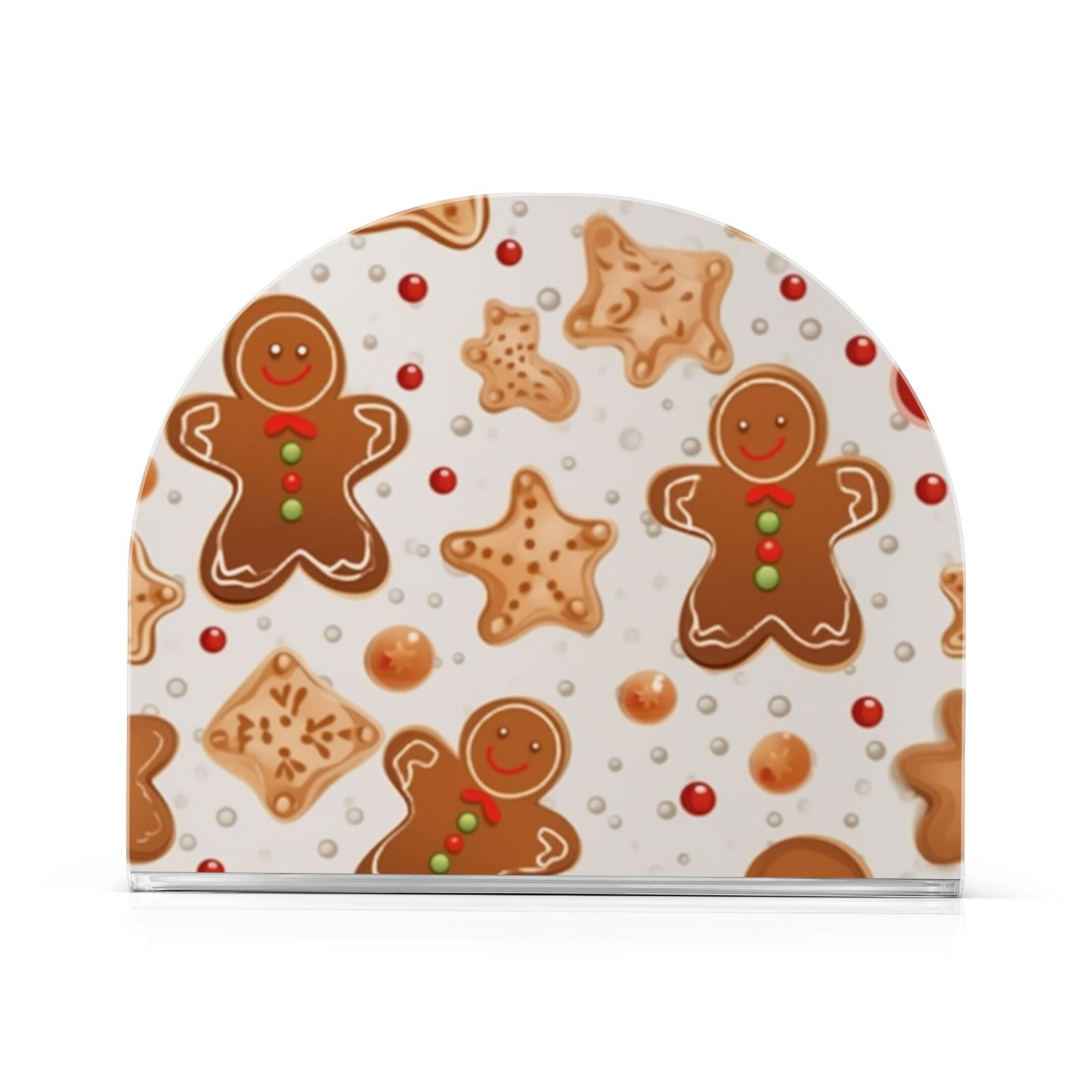 Gingerbread Man Cookies Napkin Holder for Table Clear Napkin Stand ...