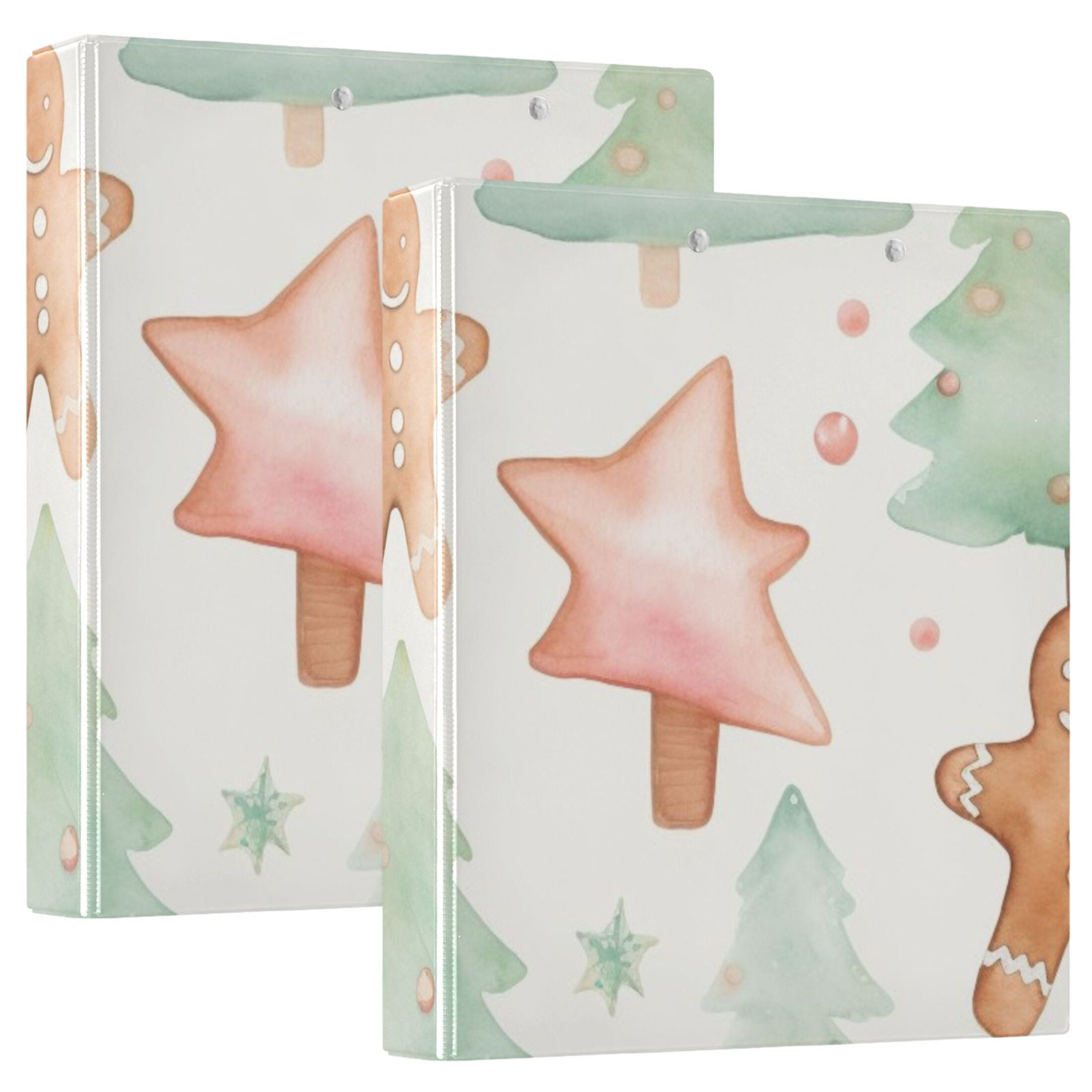 Gingerbread Man Cookies Trees 3 Ring Binders 1.5 inch Hardcover File ...