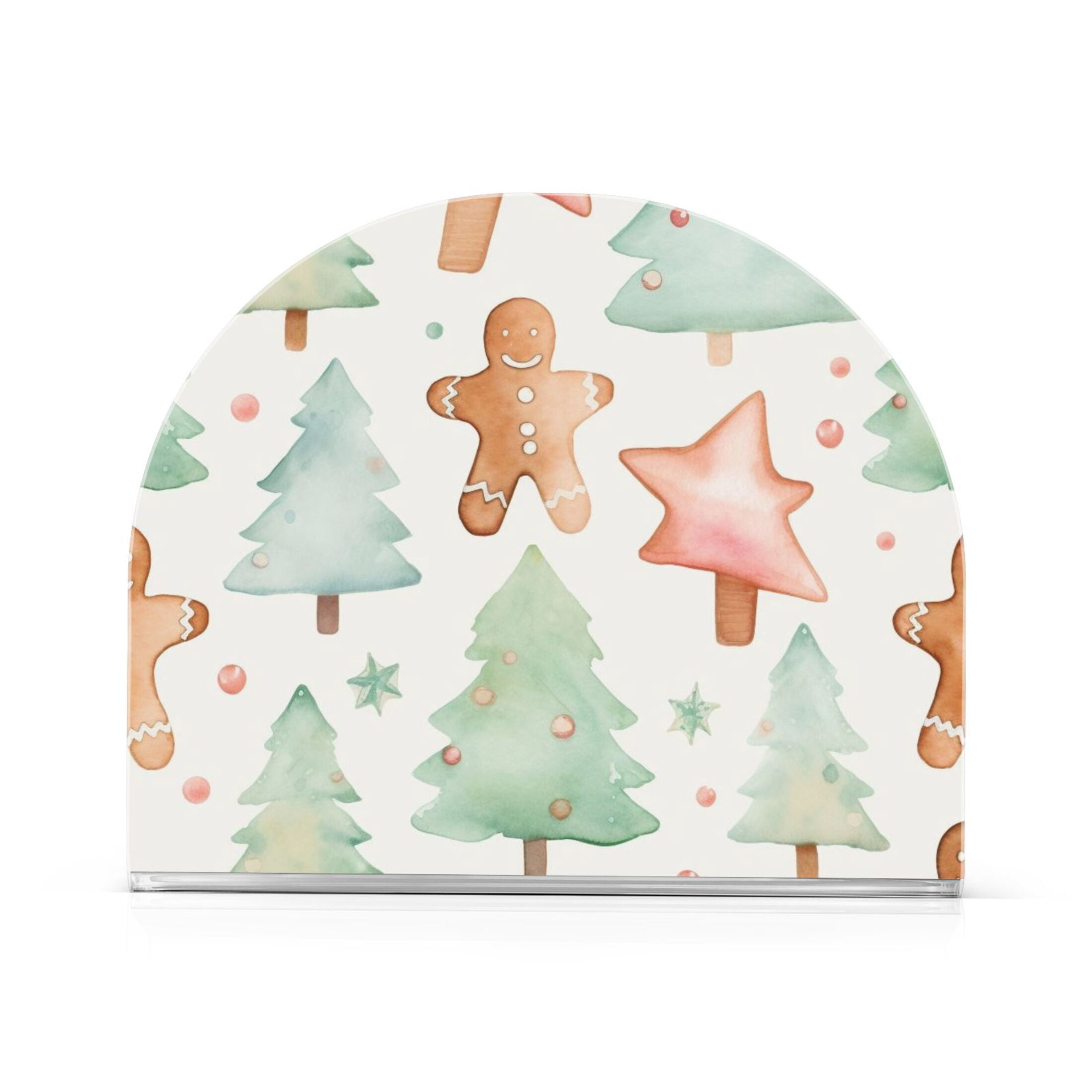 Gingerbread Man Cookies Trees Napkin Holder for Table Clear Napkin ...