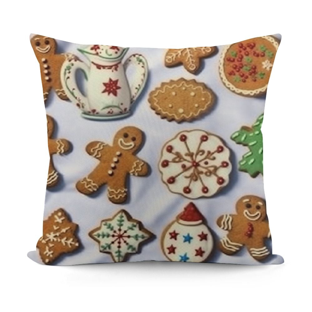 Gingerbread Man Decorative Throw Pillow Case Various Biscuits in ...