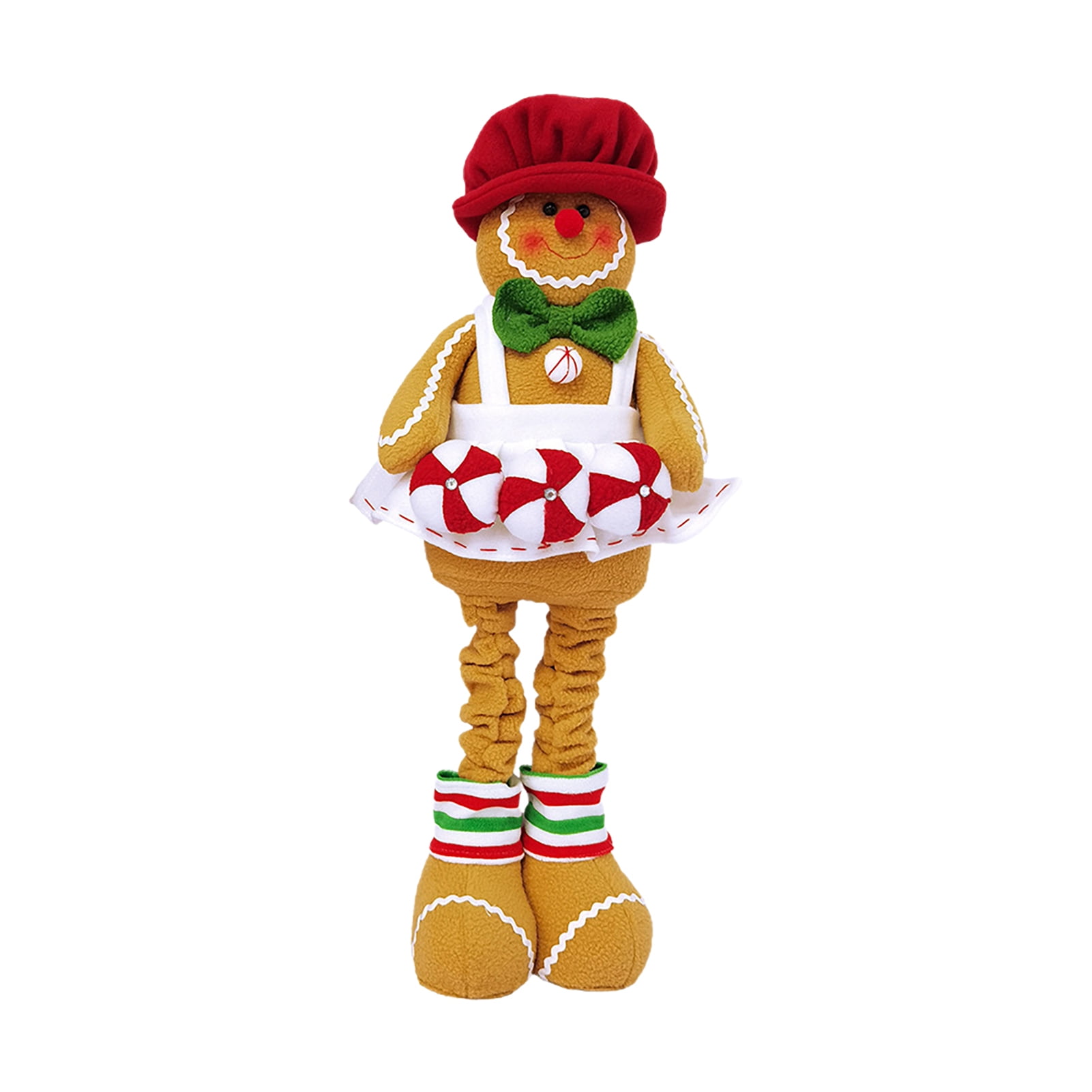 Gingerbread Man Doll Standing Stuffed Gingerbread Man with Retractable ...