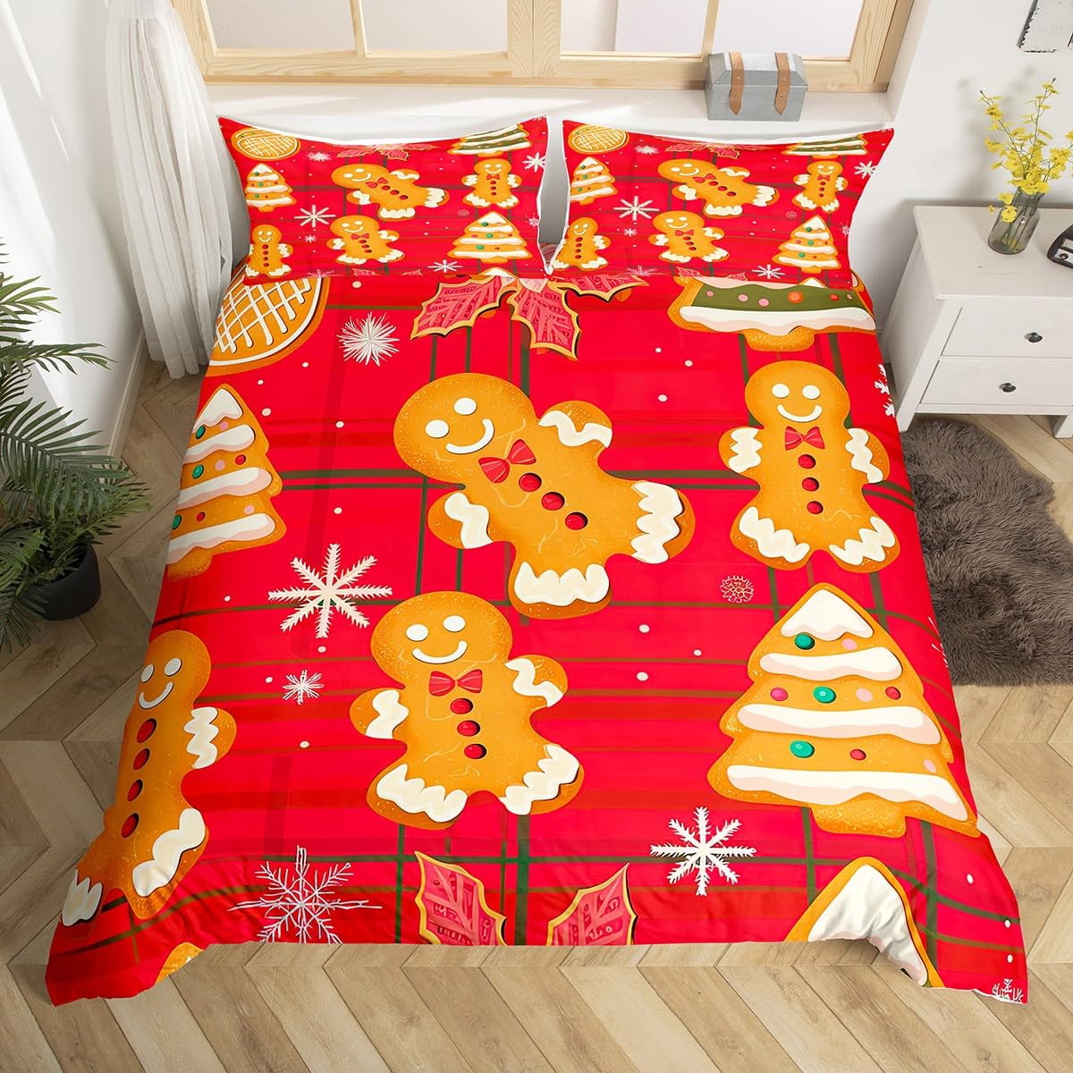Gingerbread Man Duvet Cover Cookies Bedding Set Merry Comforter Cover ...
