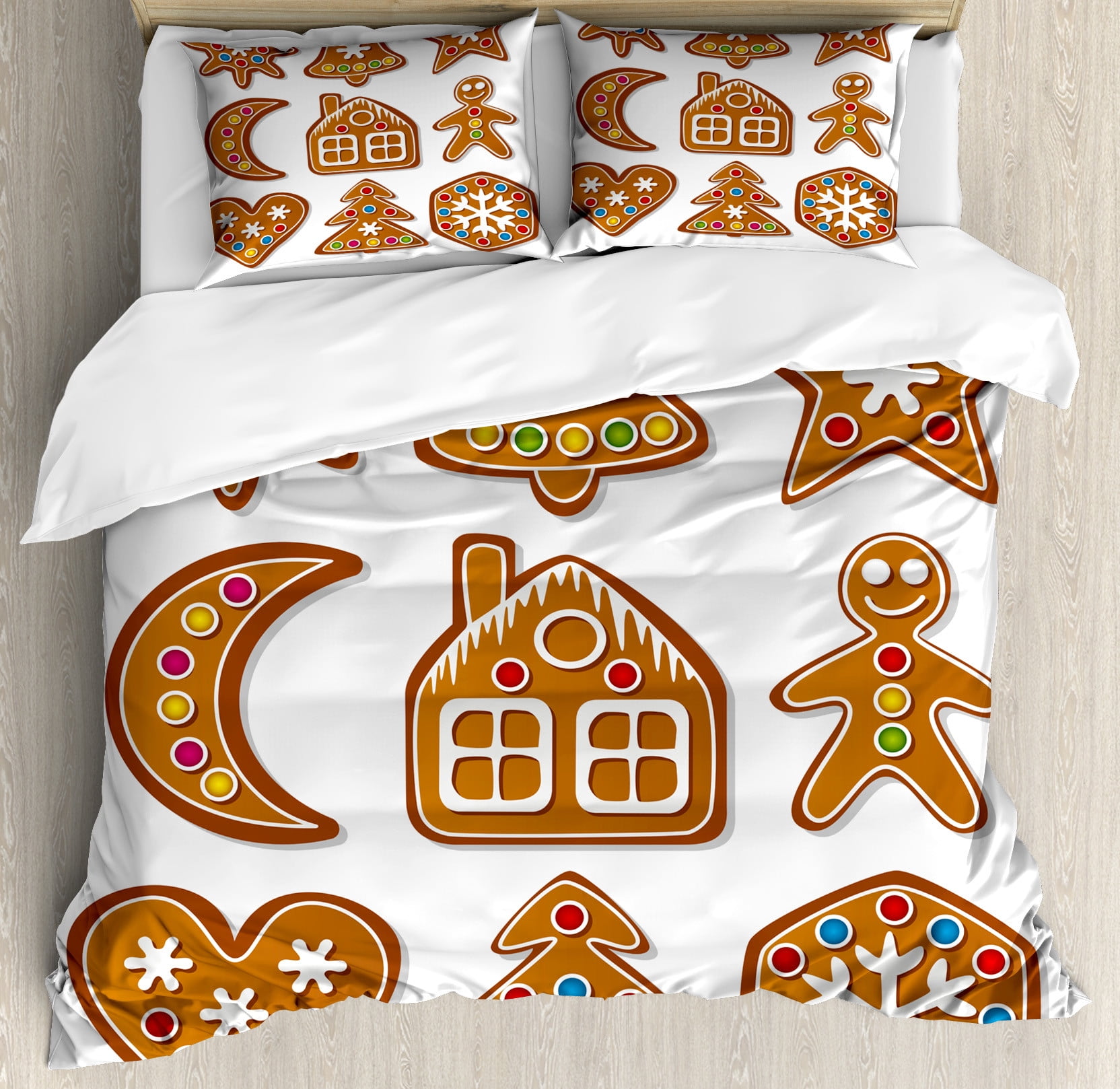Gingerbread Man Duvet Cover Set, Graphic Gingerbread Sugar Biscuits ...