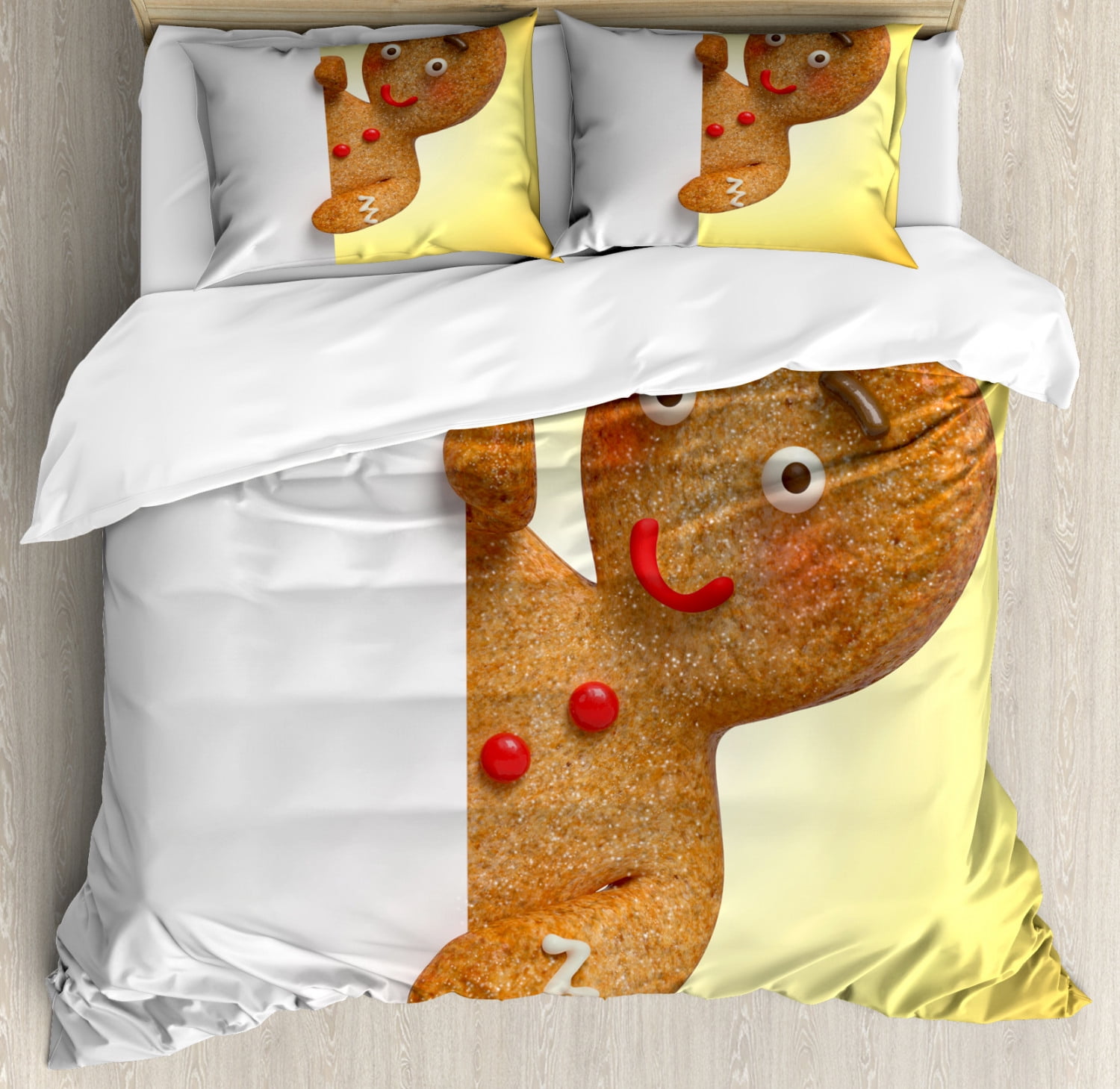 Gingerbread Man Duvet Cover Set King Size, Gingerbread Man Figure ...