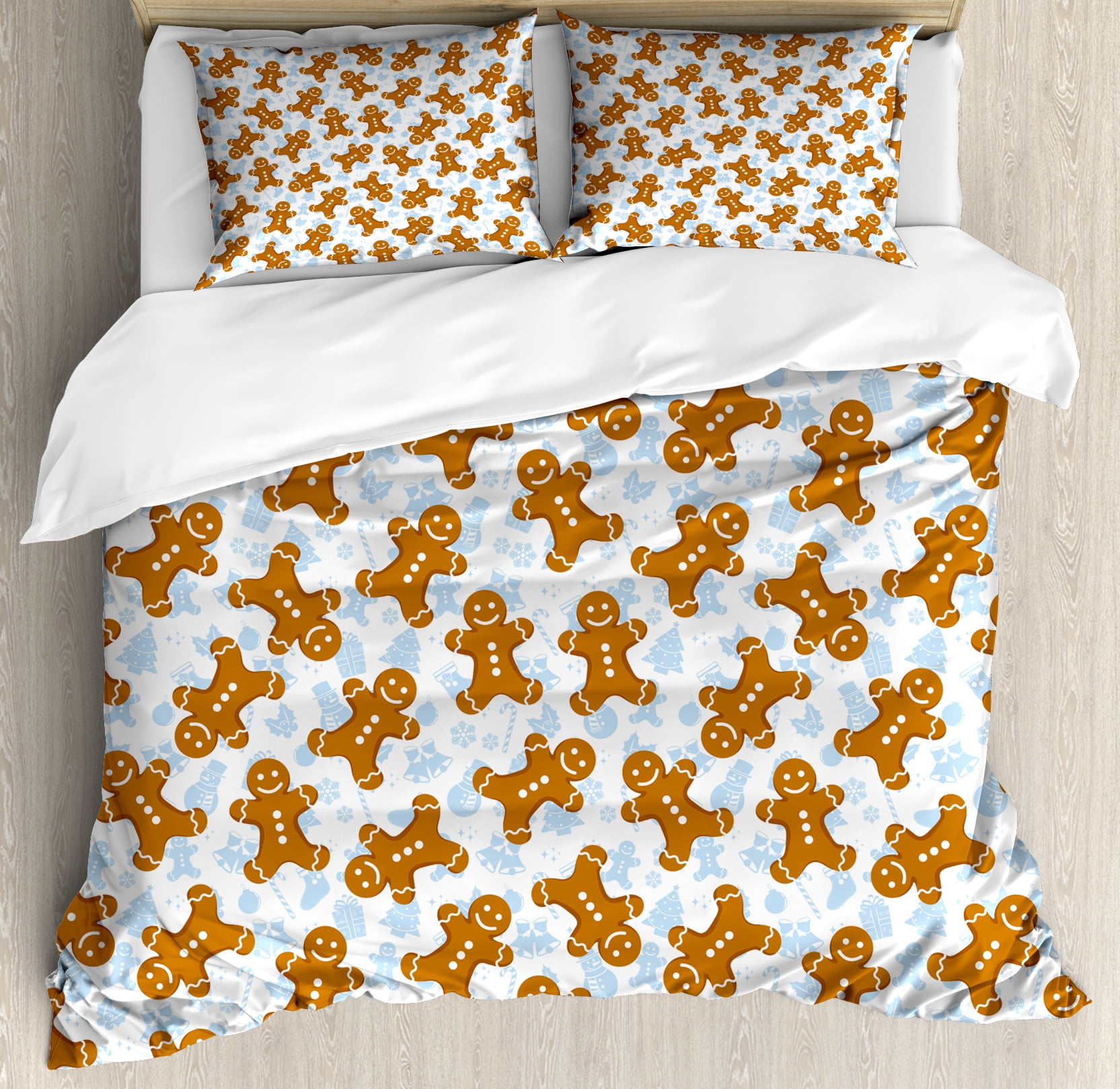 Gingerbread Man Duvet Cover Set, Traditional Christmas Cookie Pattern ...