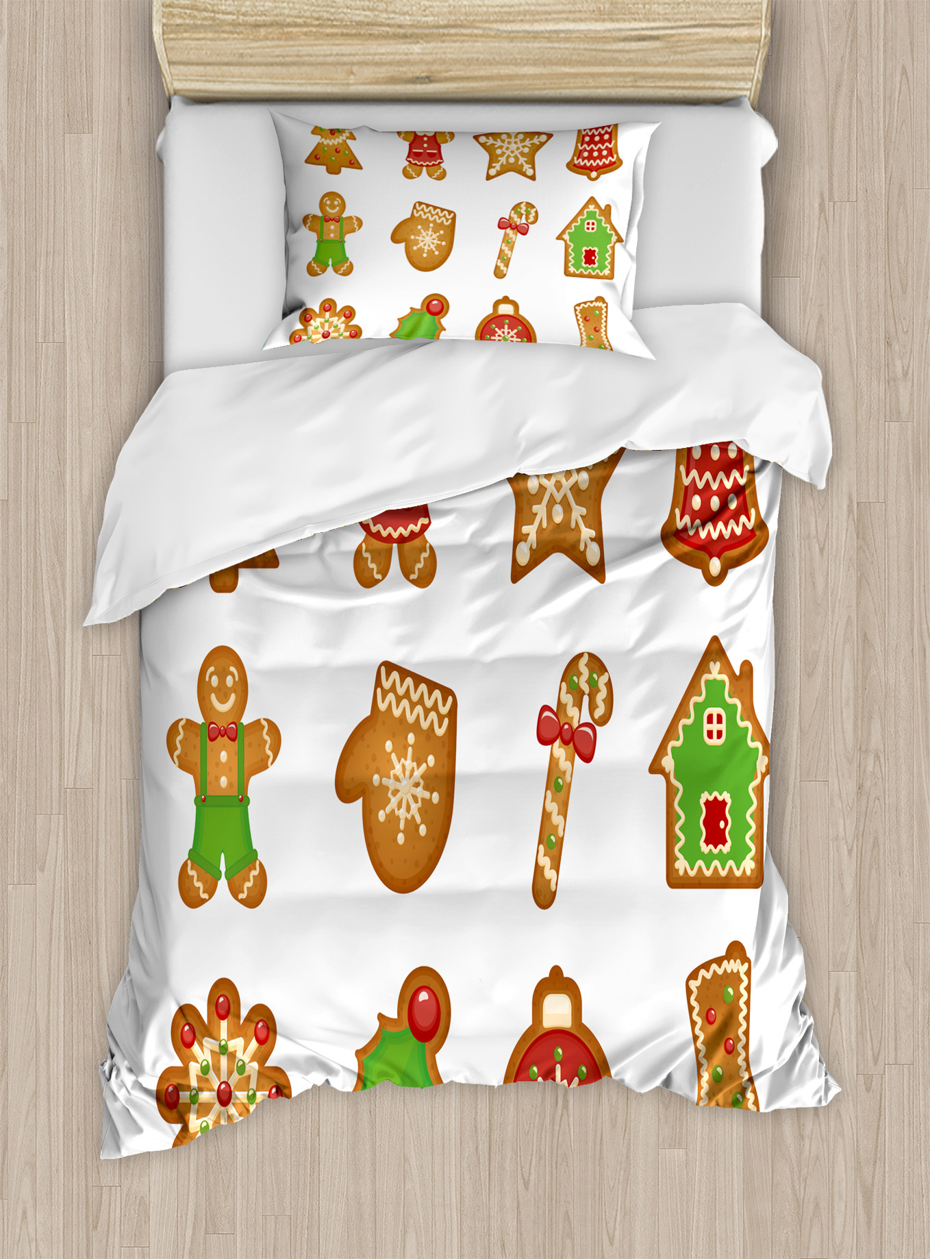 Gingerbread Man Duvet Cover Set, Various Biscuits in Different Shapes ...