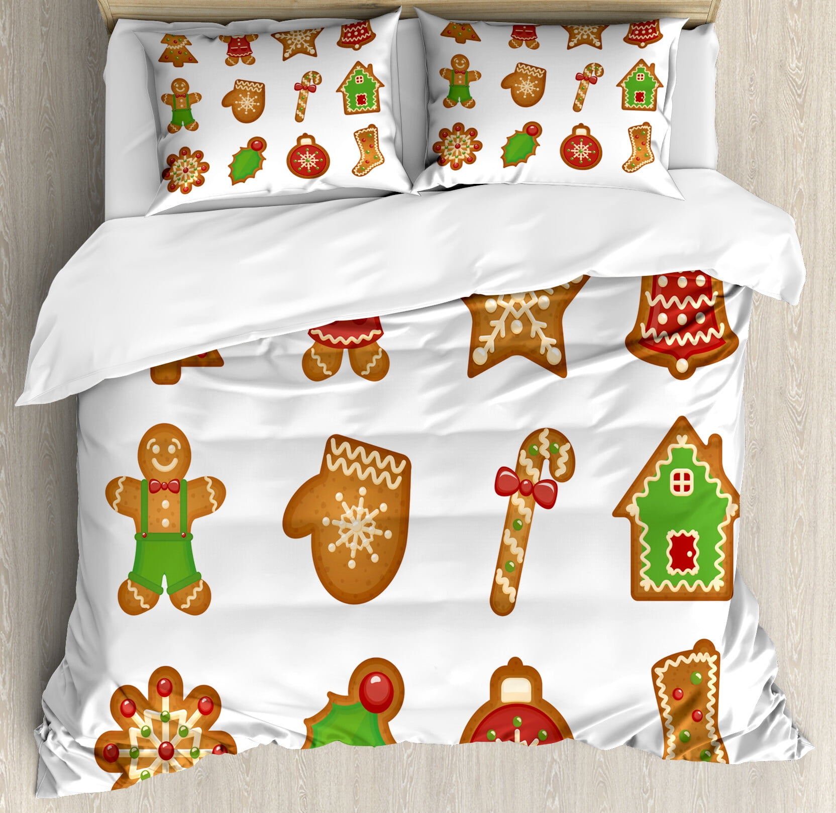Gingerbread Man Duvet Cover Set, Various Biscuits in Different Shapes ...