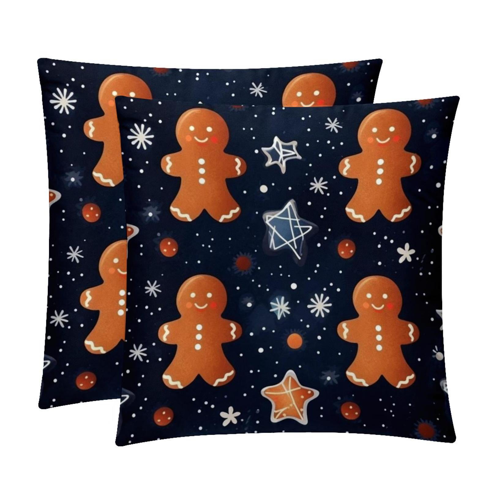 Gingerbread Man Elegant Velvet Bed Pillow Covers Set - Decorative ...