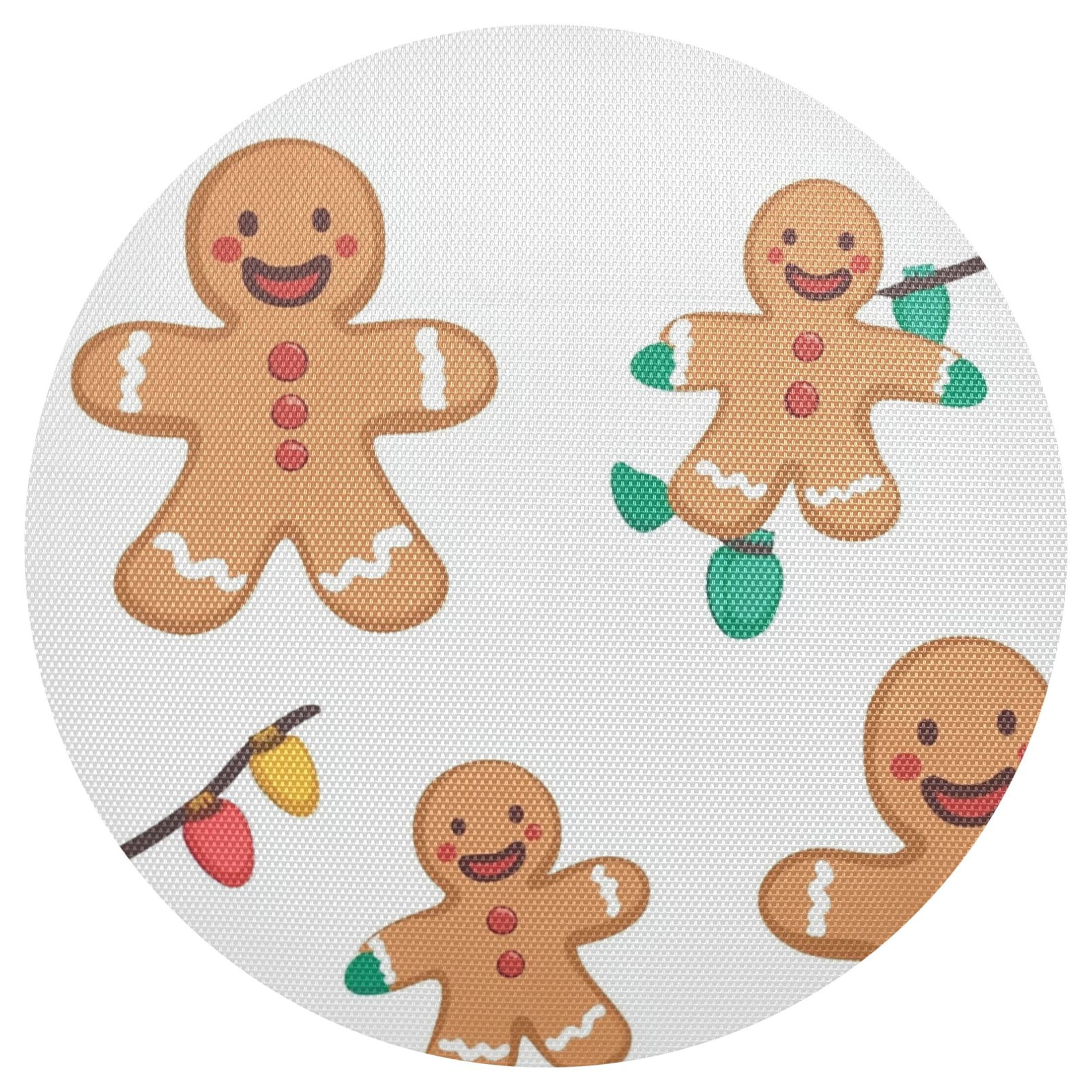 Gingerbread Man Element 15.4in Diameter PVC Plate Mat, Heat-Resistant ...