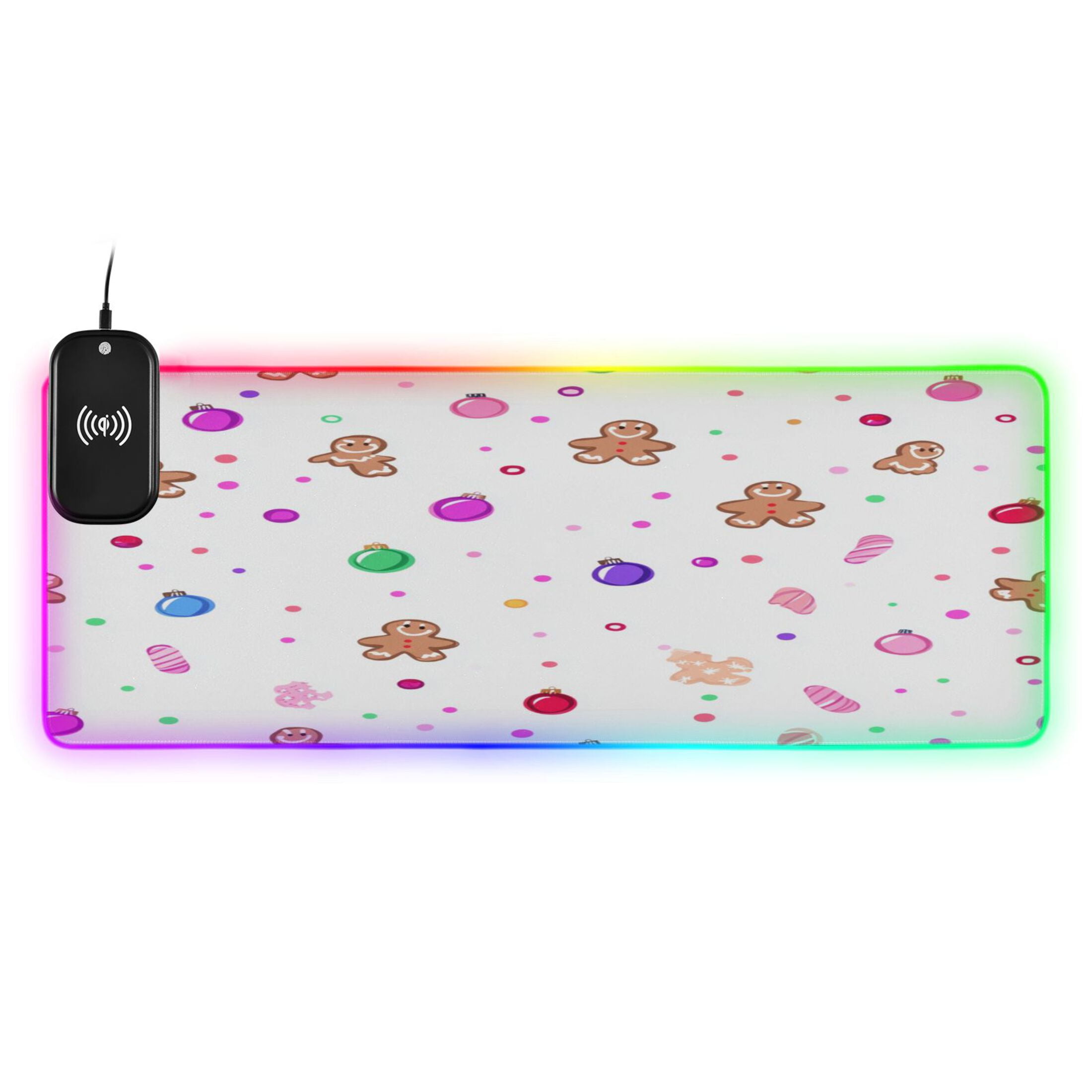 Gingerbread Man Element Pattern Large RGB Gaming Mouse Pad with Fast ...