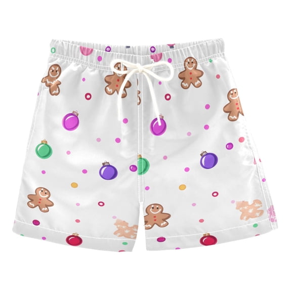 Gingerbread Man Element Pattern Swim Trunks Quick Dry Beach Pool Board ...