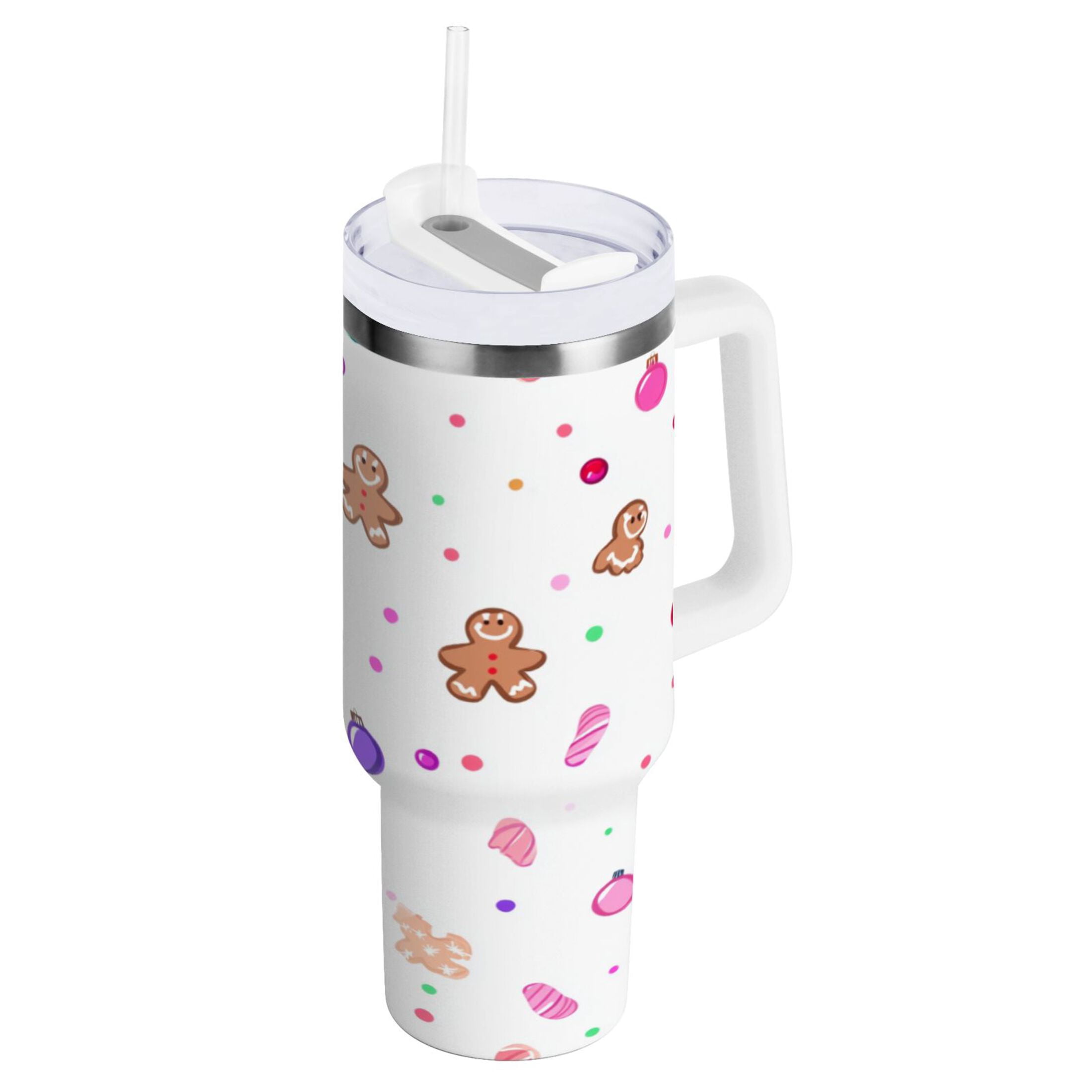 Gingerbread Man Element Pattern Water Bottles 30oz Insulated Tumblers ...