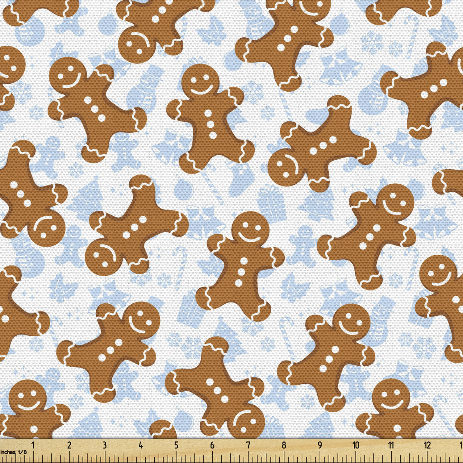 Ambesonne Gingerbread Man Fabric by the Yard Upholstery, Tile, 2 Yards ...