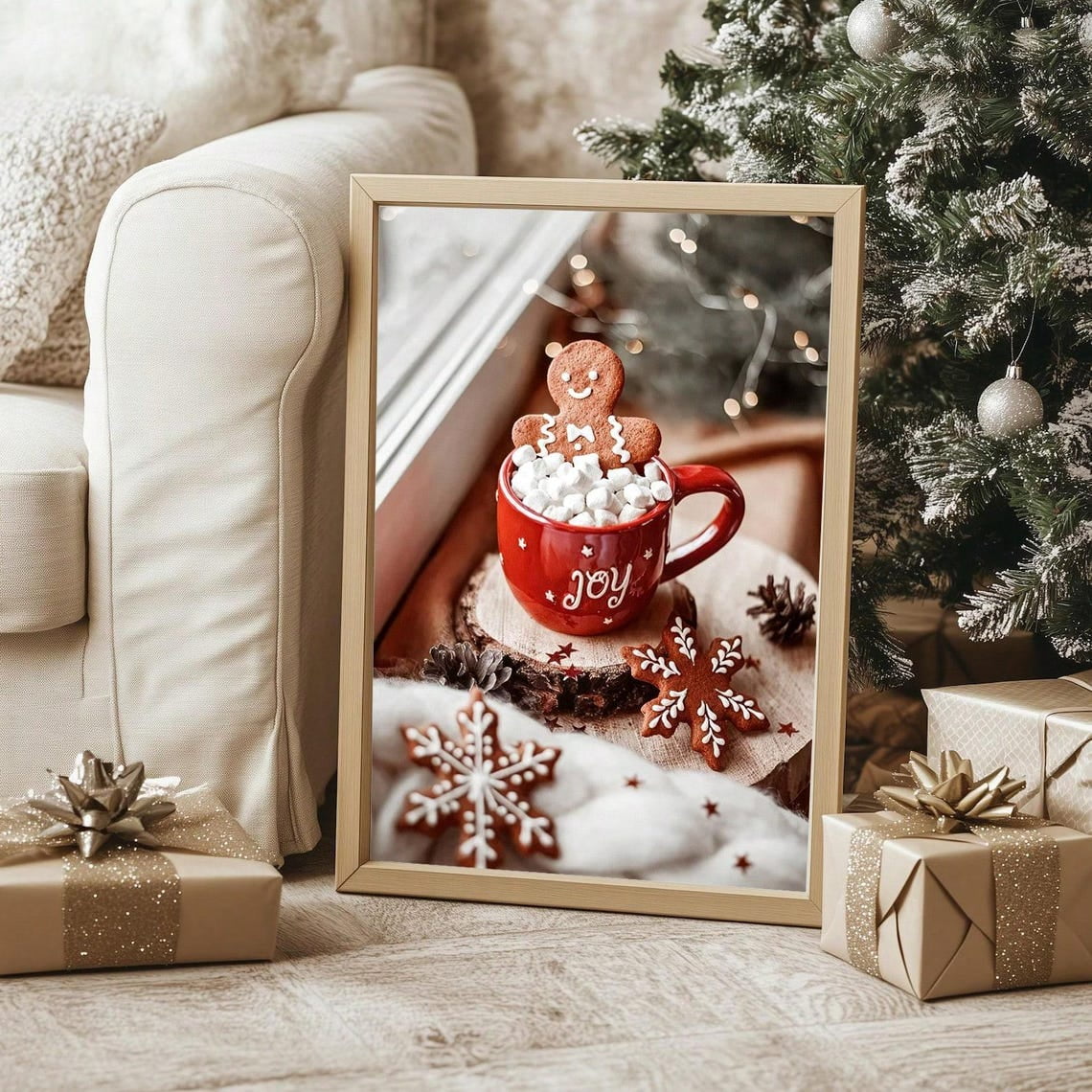 Gingerbread Man Hot Chocolate Chill Festive Wall Art Poster, 16x24 ...