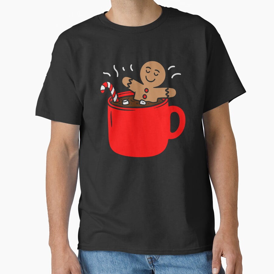 Gingerbread Man Hot Chocolate Cozy Winter Treat Retro Holiday Art ...