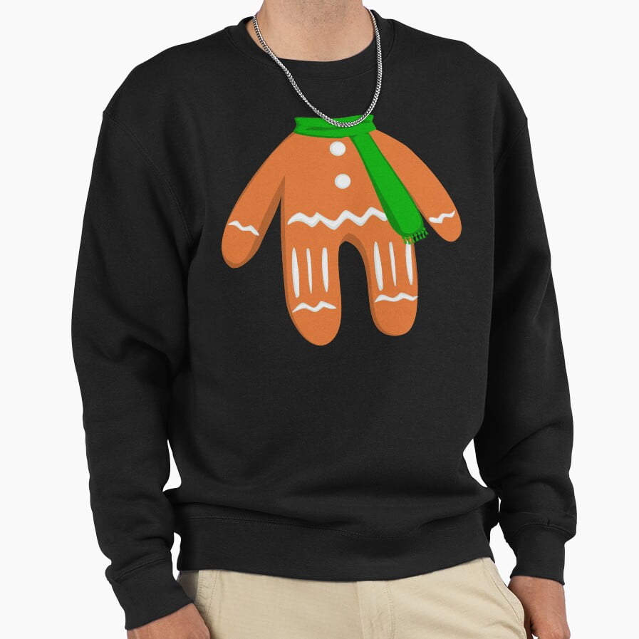 Gingerbread Man In Scarf Cute Christmas Retro Vintage Funny Graphic ...