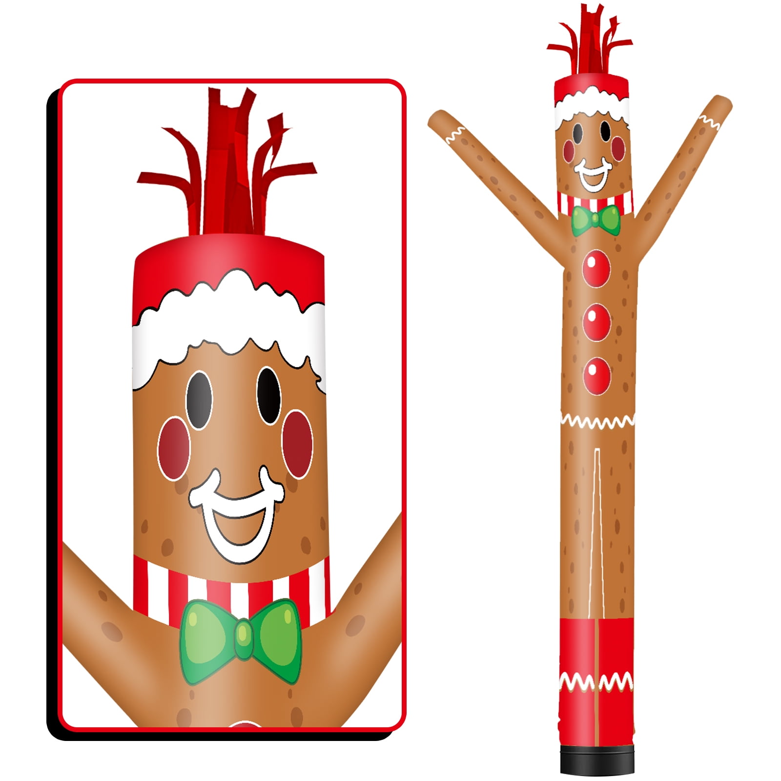 Gingerbread Man Inflatable Tube Man Wacky Wavy Dancing Guy for Outdoor ...