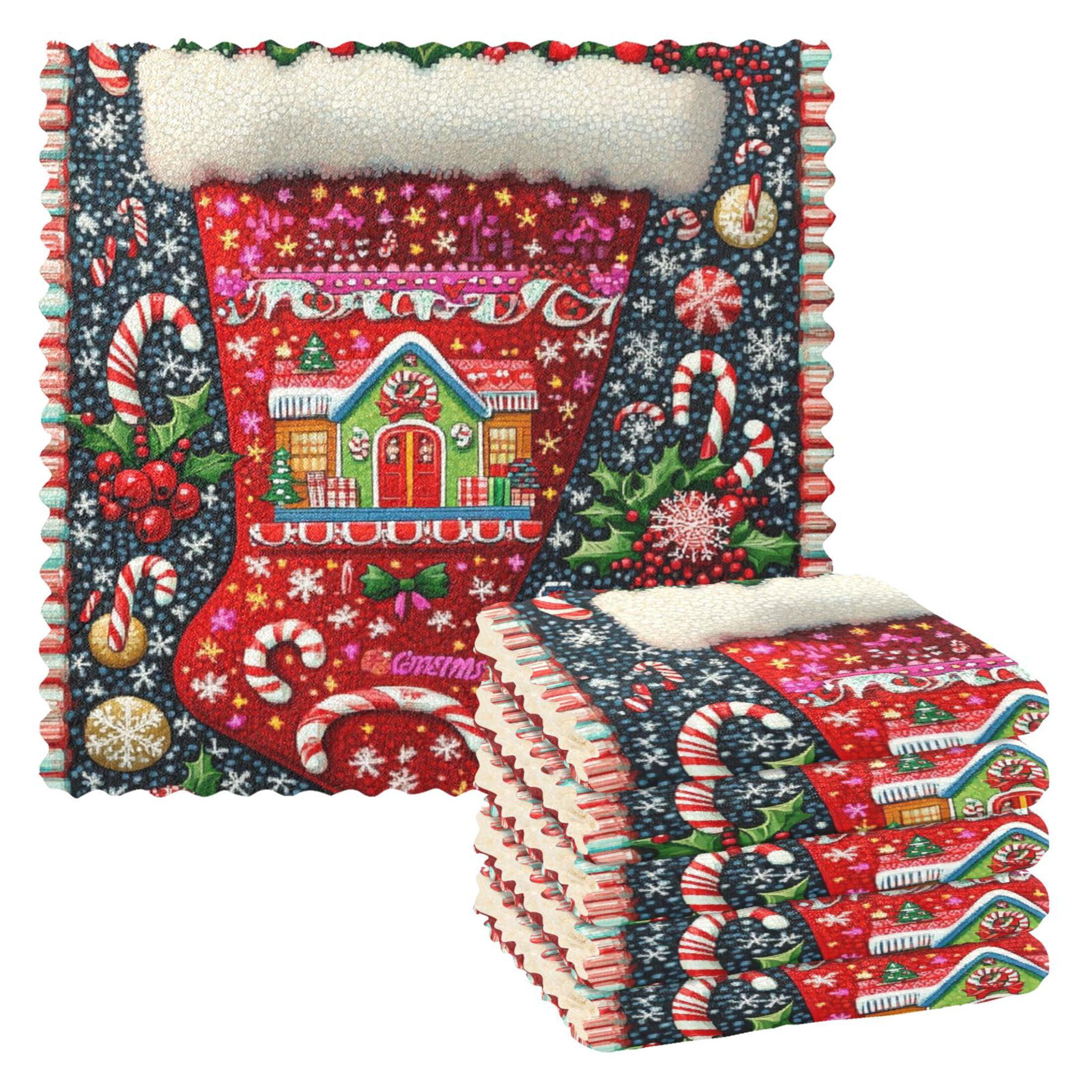 Gingerbread Man Kitchen Cloth Dish Towels for Drying Washing Absorbent ...