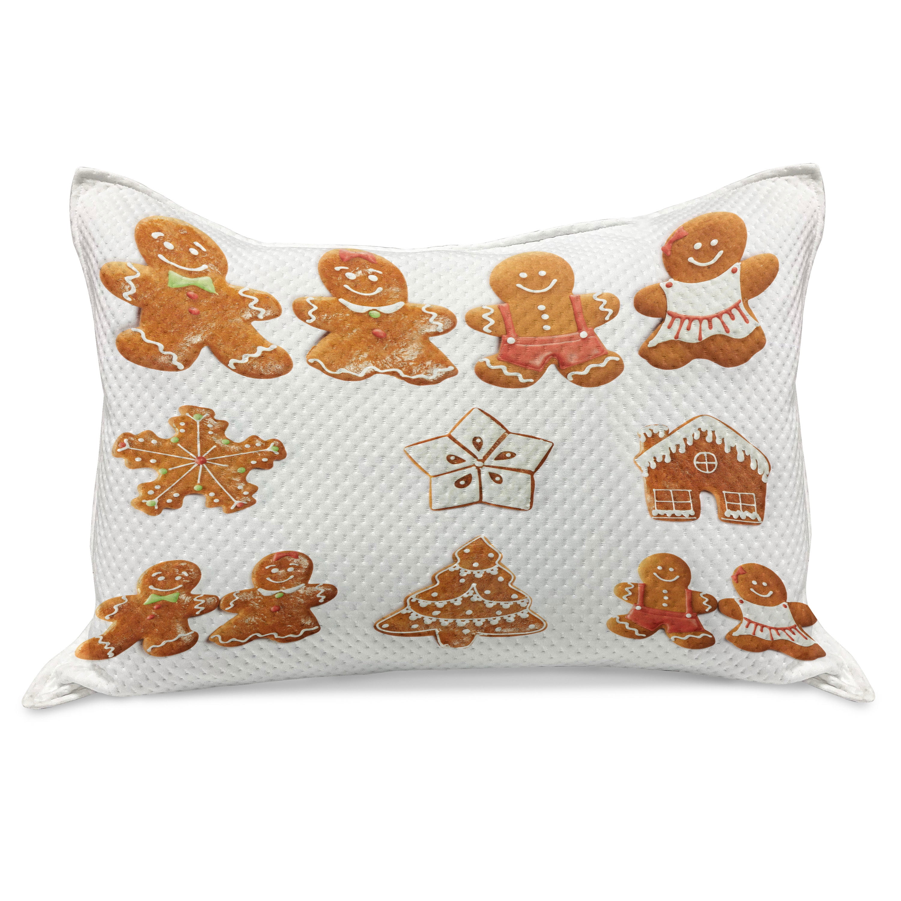 Gingerbread Man Knitted Quilt Pillowcover, Vivid Christmas Gingerbread ...