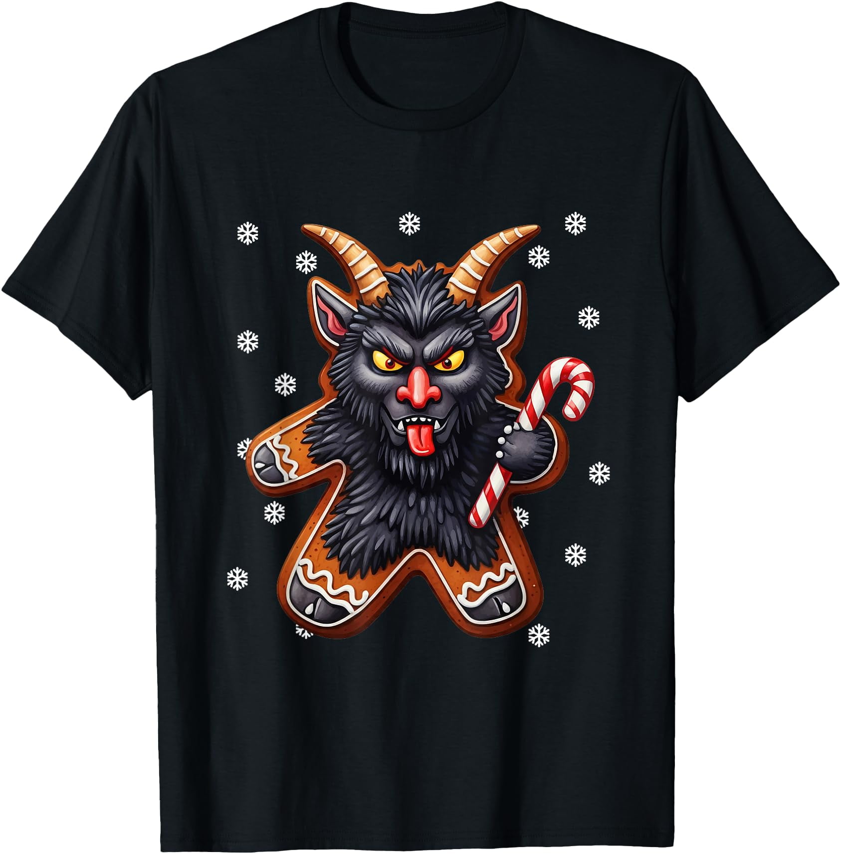 Gingerbread Man Krampus Krismast X-Mas Candy Cane T-Shirt - Walmart.com