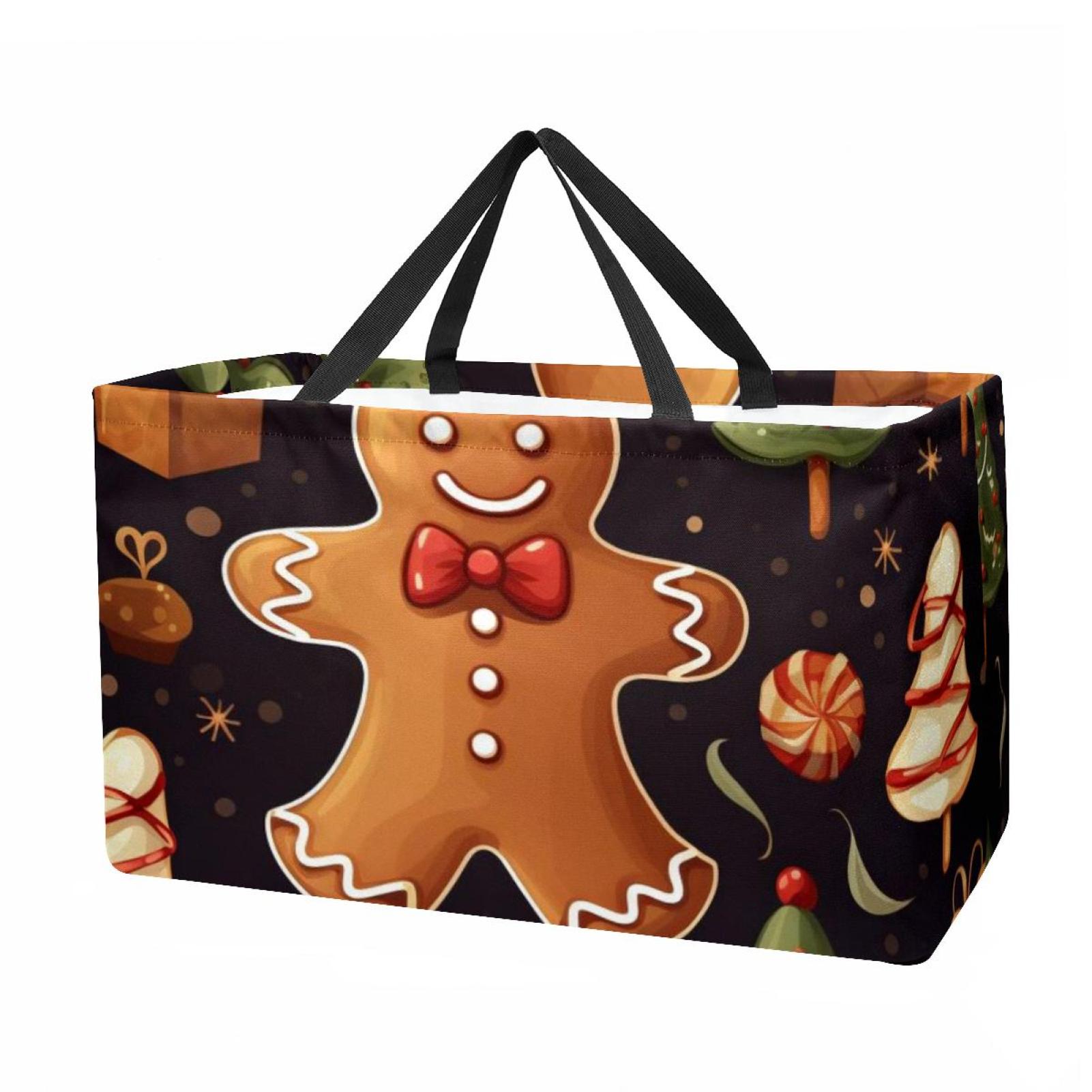 Gingerbread Man Large Foldable Oxford Cloth Beach Bag Storage Bin ...